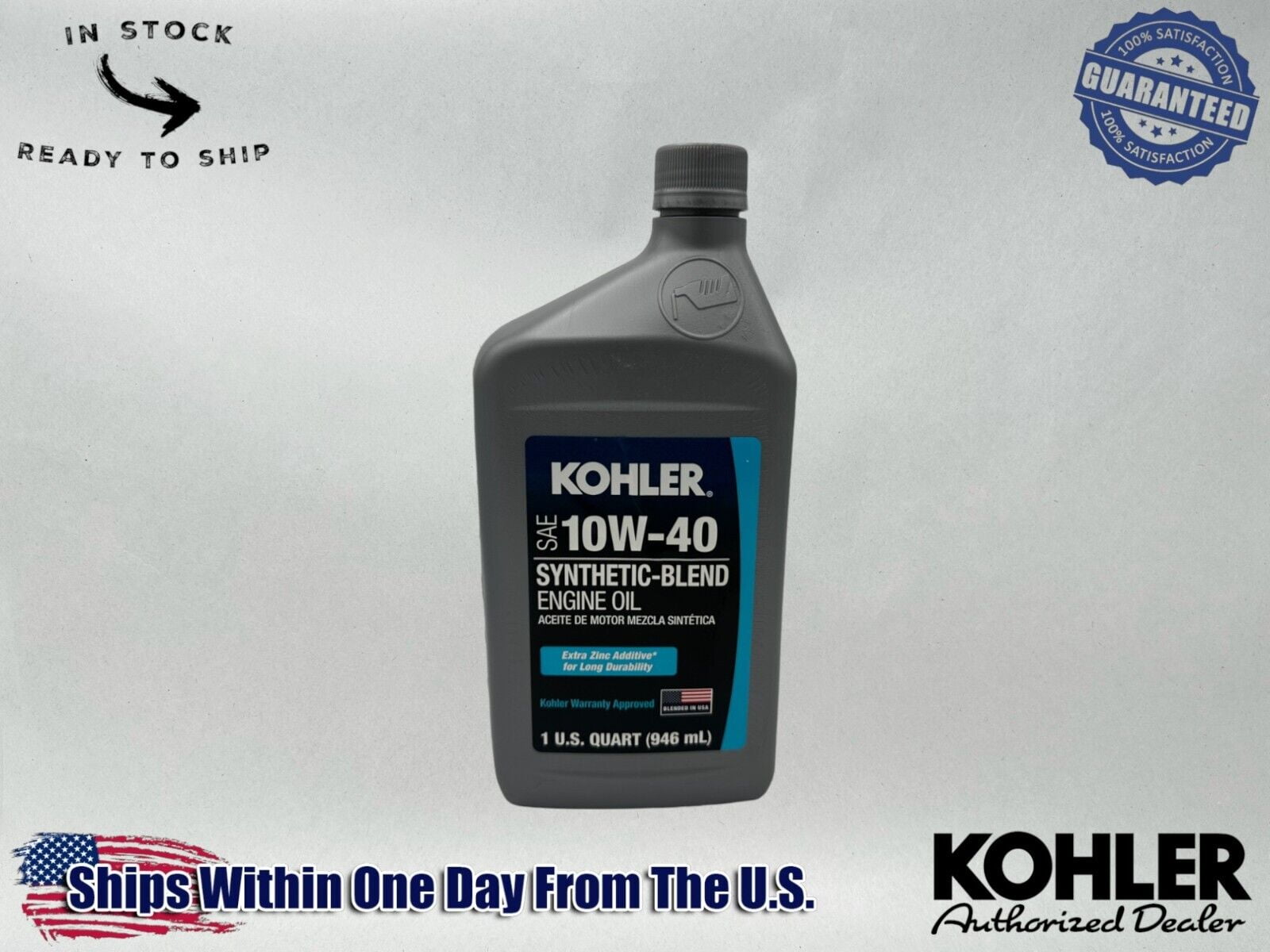 Kohler Genuine OEM SAE 10W-40 Synthetic-Blend Engine Oil 25 357 71-S ...