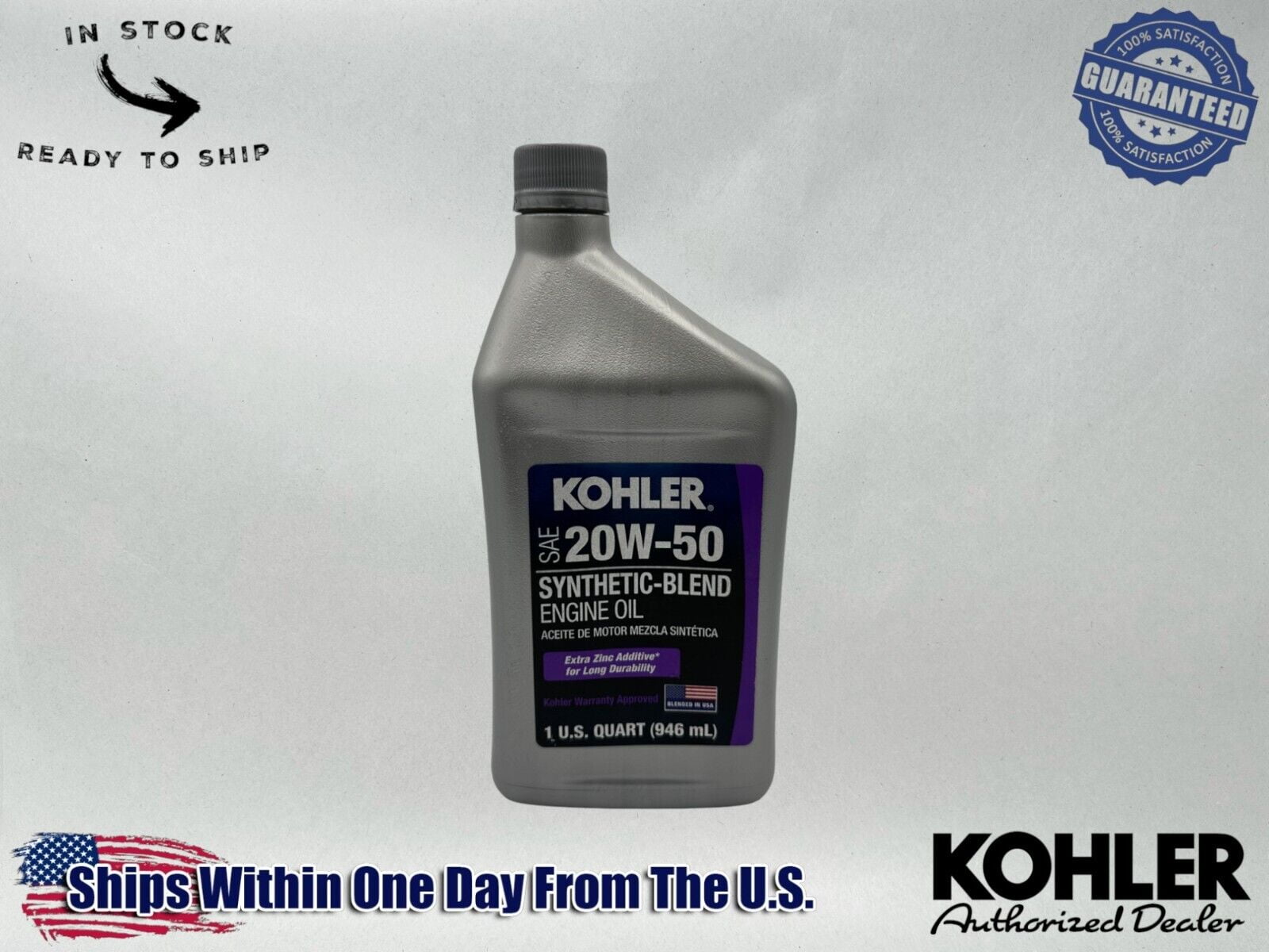 Kohler Genuine OEM Synthetic Blend SAE 20W-50 4-Cycle Engine Oil 25 357 ...