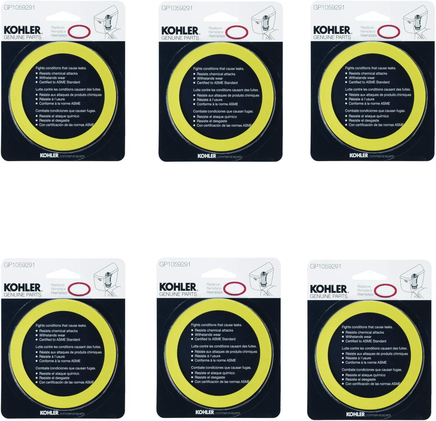 Kohler Genuine Part Gp1059291 Canister Seal - 6 PACK - Walmart.com