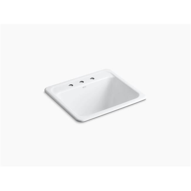 Kohler K-19017-3 Glen Falls 25" Single Basin Undermount Or Drop In Cast ...