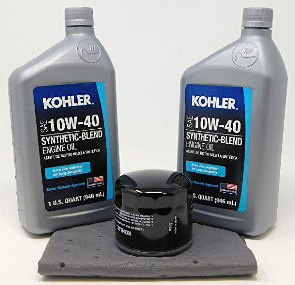 Kohler Oil Filter 12 050 01-S Change Kit w/Oil Pad and 2 Quarts 10W-40 ...