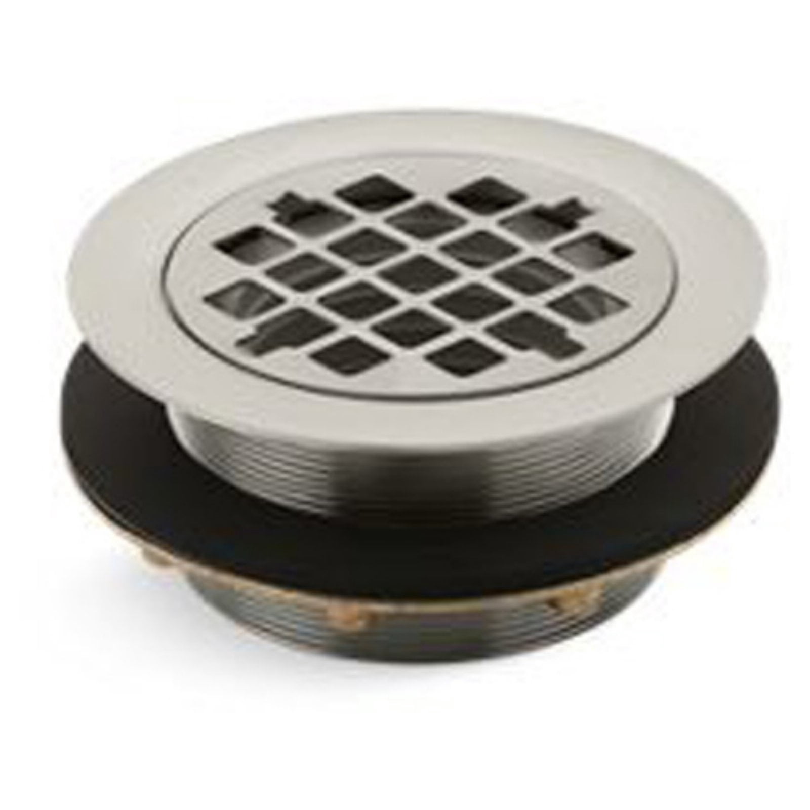 Kohler Round Shower Drain for Plastic Pipe - Vibrant Brushed Nickel ...
