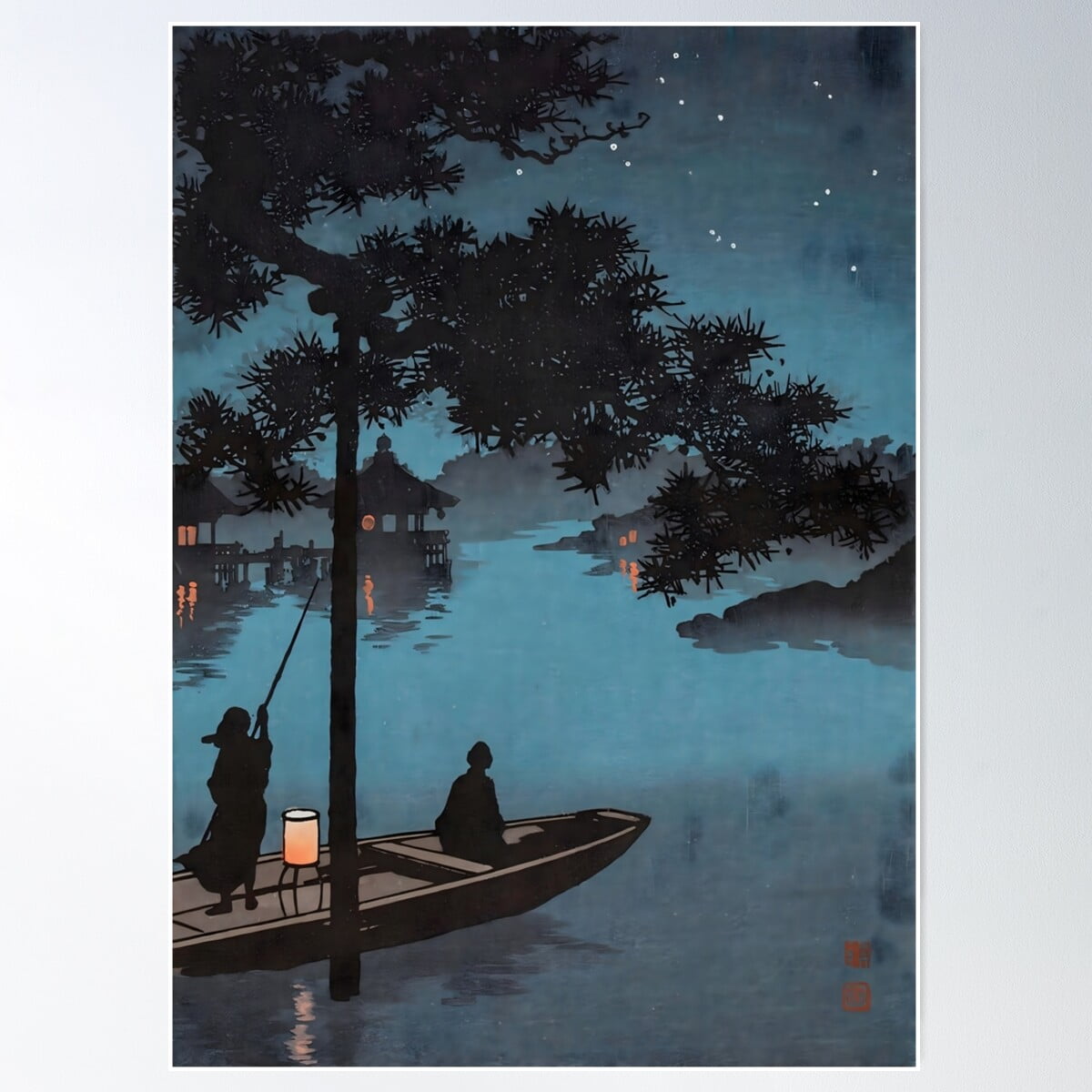 Koho Shoda Stars Over Biwa Lake Poster Wall Art, Modern Wall Decor For ...