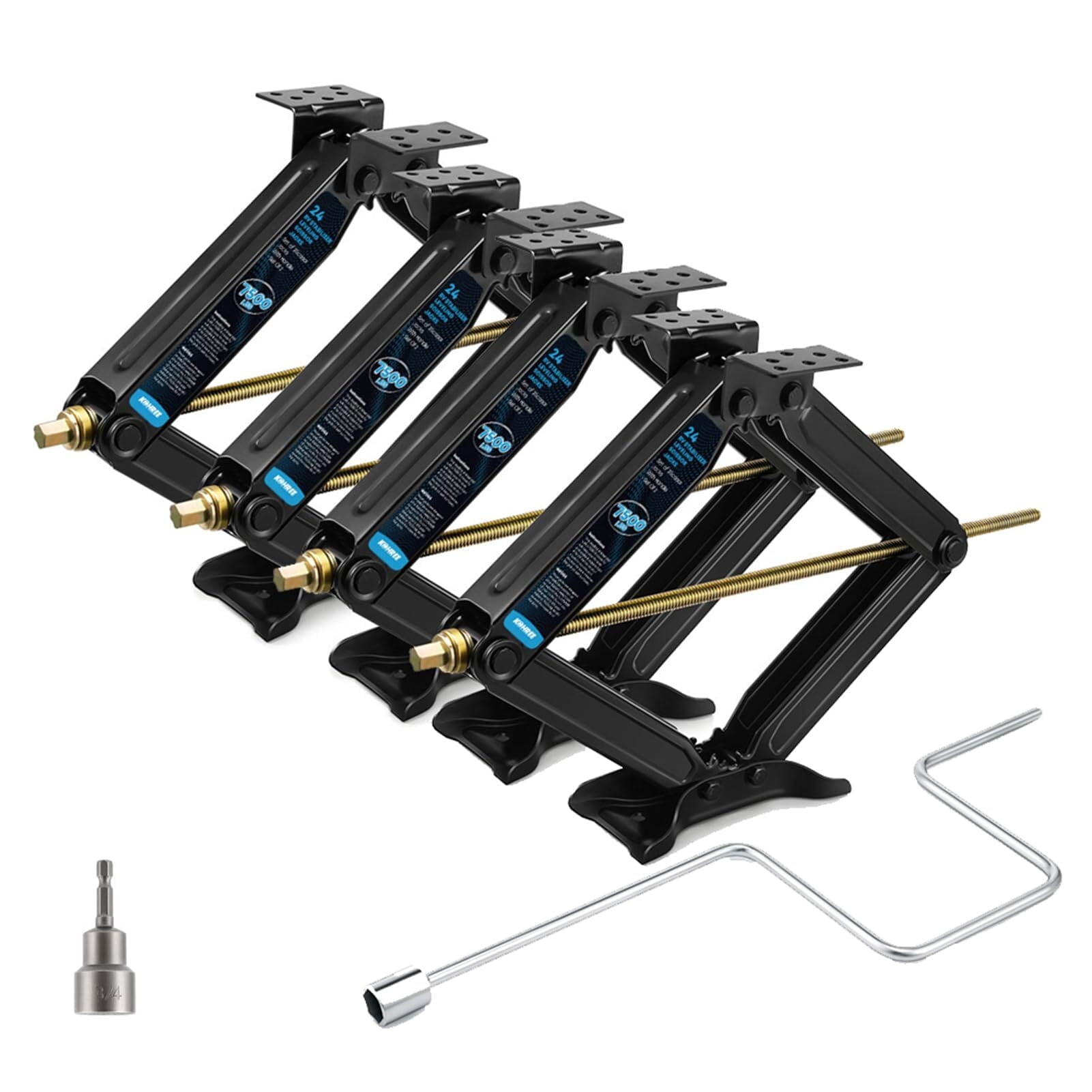 Kohree 24" 7500lbs RV Trailer Stabilizer Leveling Scissor Jacks with ...