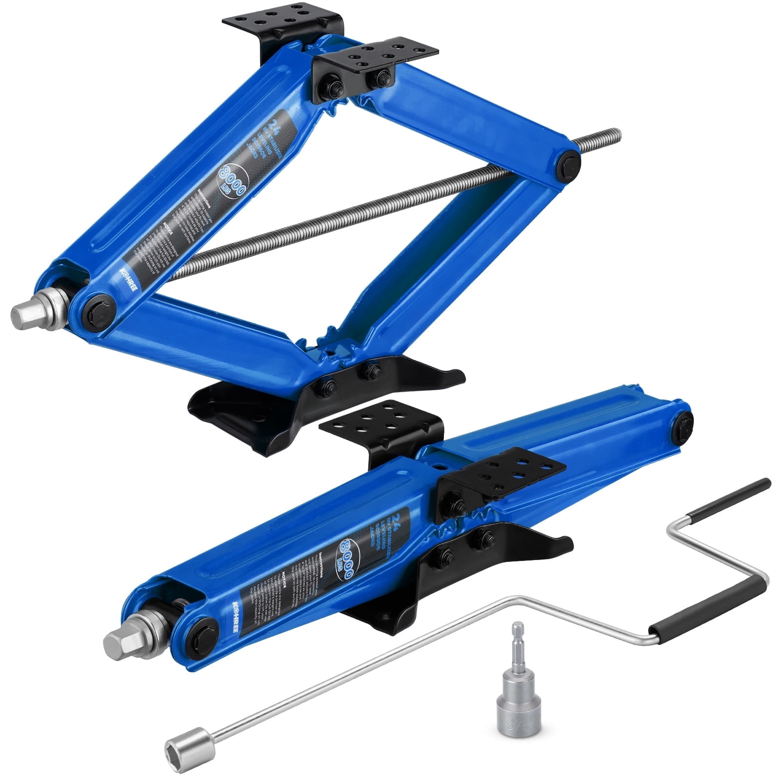 Kohree 2-Pack 8000lbs RV Scissor Jacks,Heavy Duty RV Trailer Camper ...
