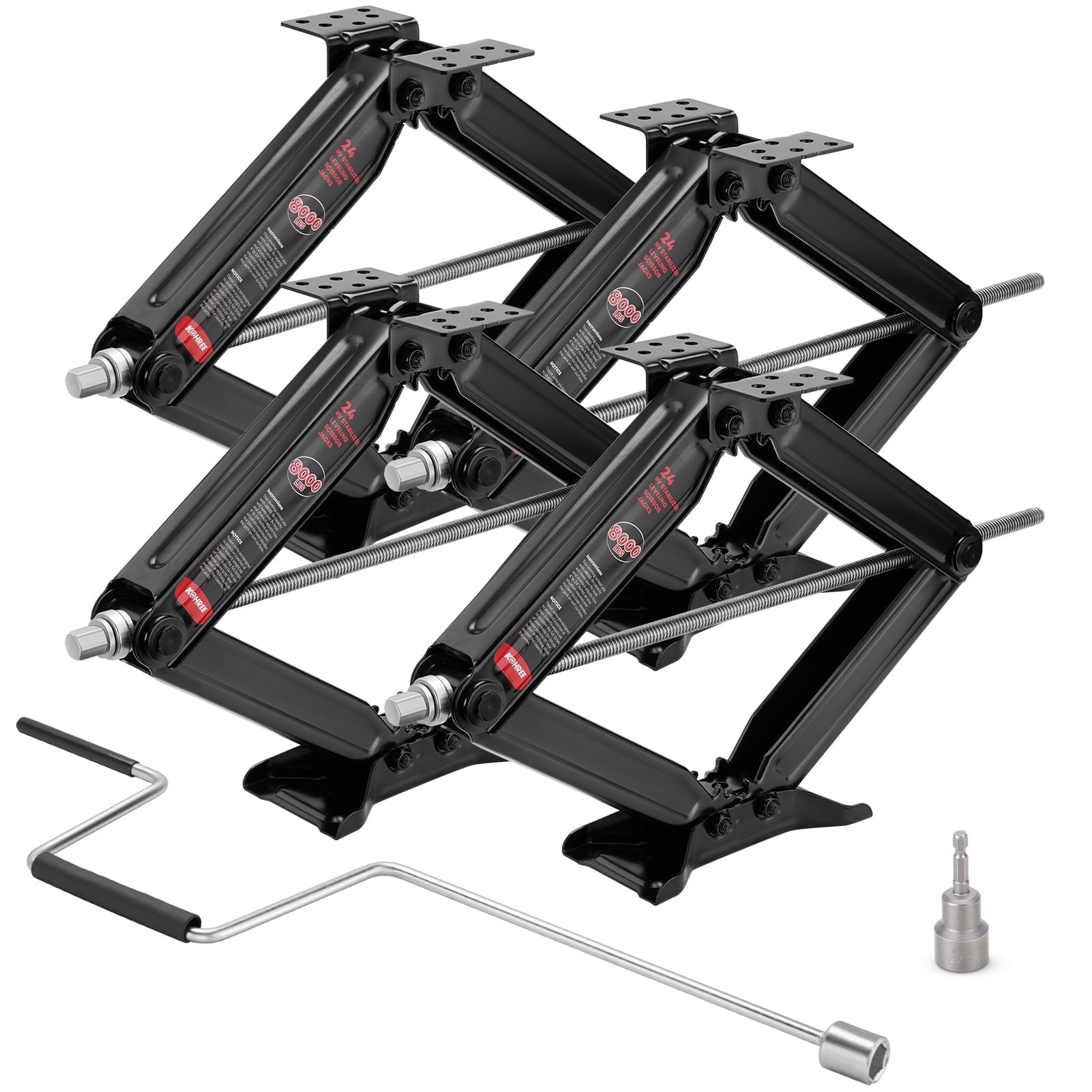 Kohree 24" 8000lbs RV Trailer Stabilizer Leveling Scissor Jacks with ...