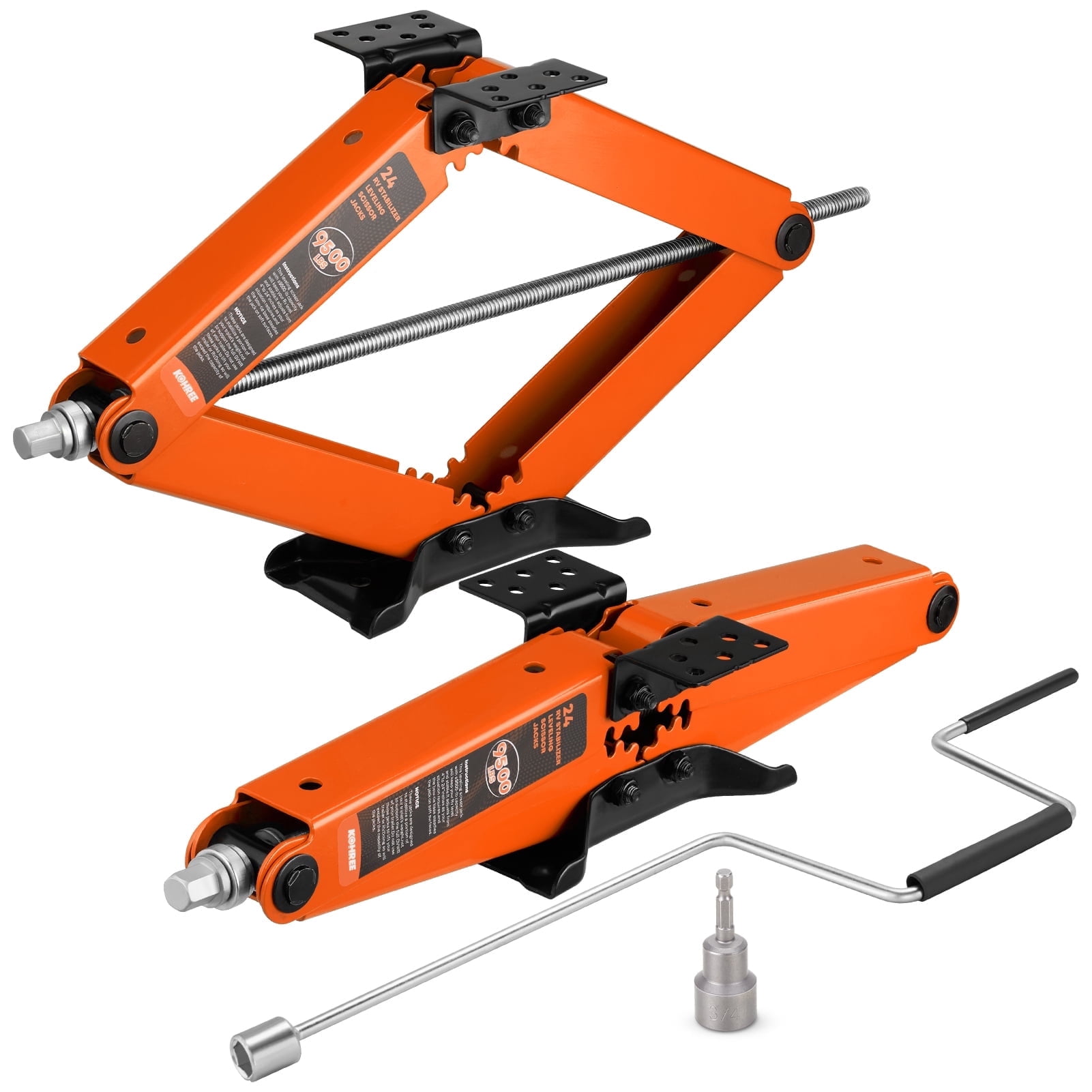 Kohree 2-Pack 9500lbs RV Scissor Jacks,Heavy Duty RV Trailer Camper ...