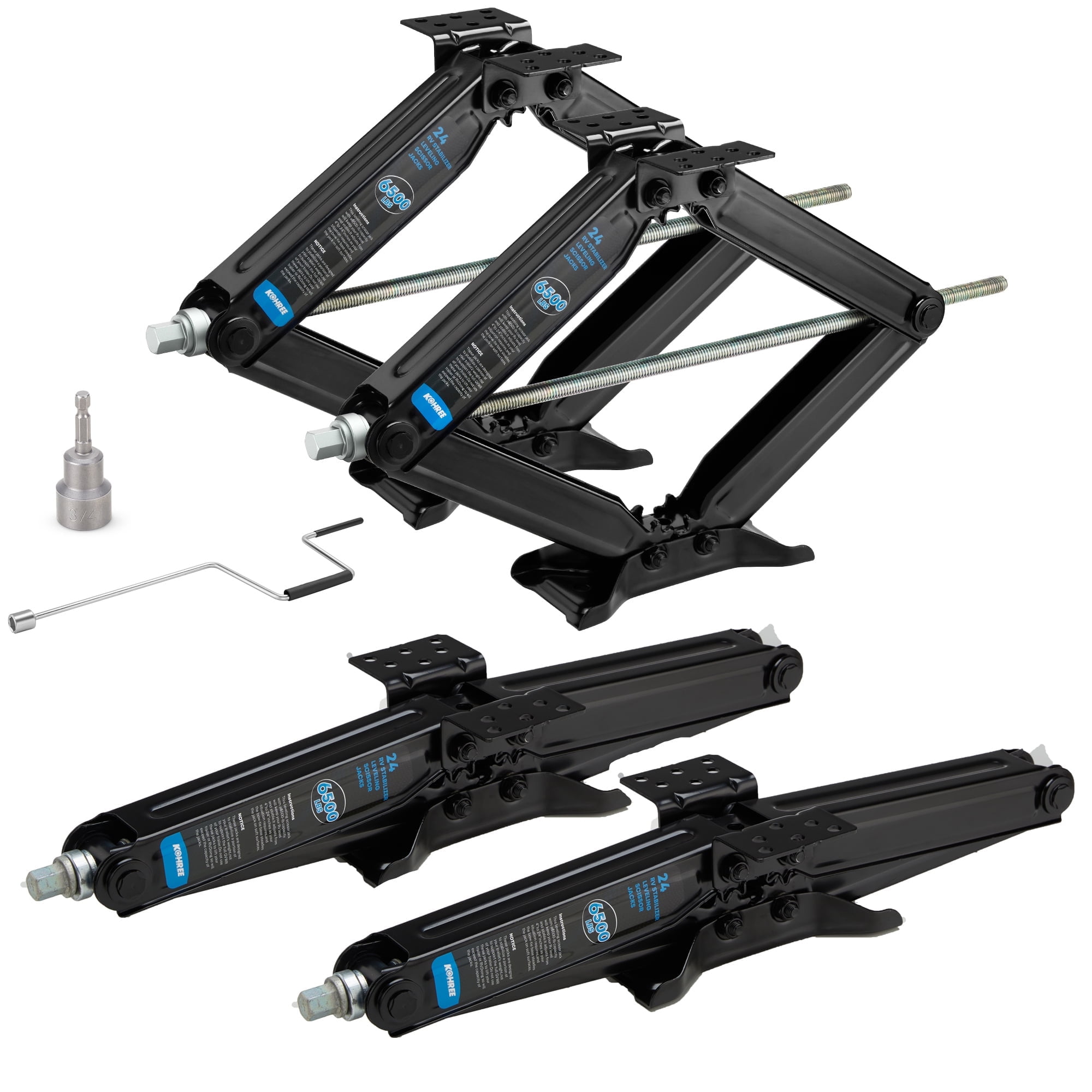 Kohree 24 in Camper RV Trailer Stabilizer Leveling Scissor Jacks with ...