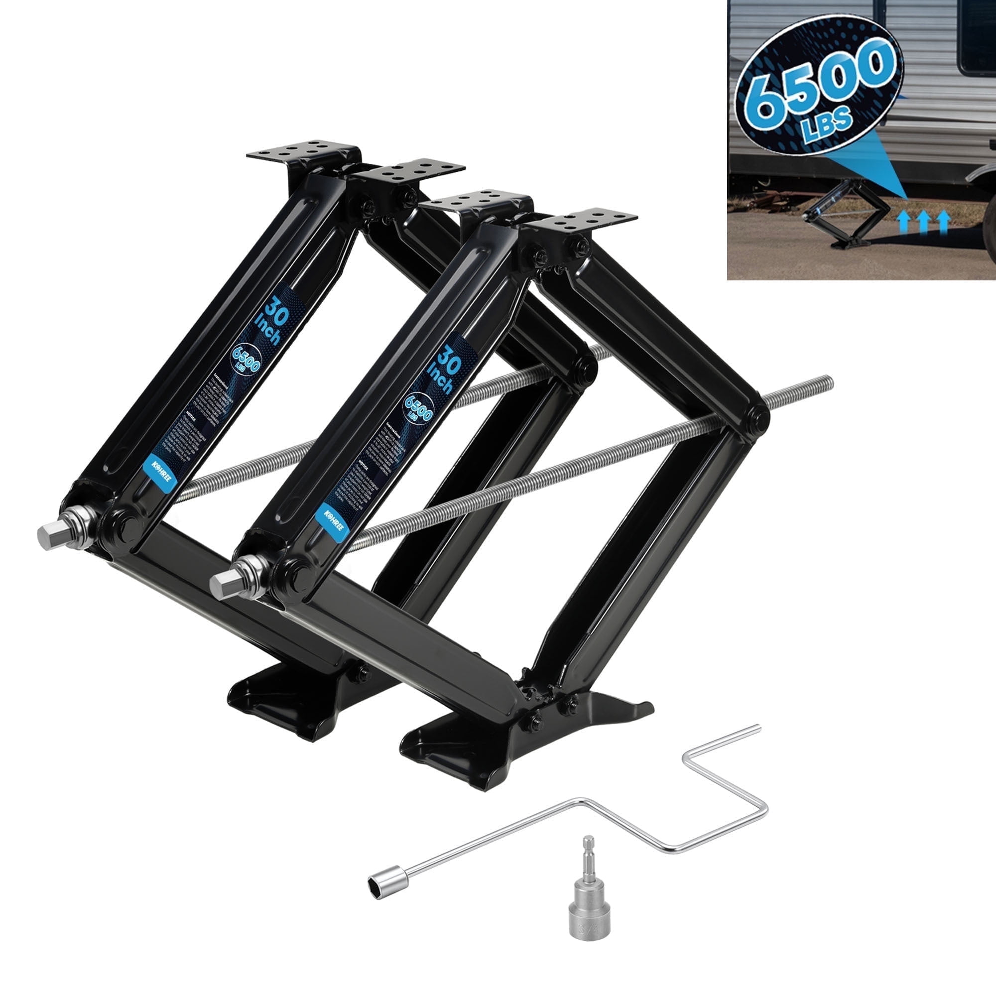 Kohree 6500lb RV Scissor Jacks 4-30" Height , Heavy Duty RV Camper ...