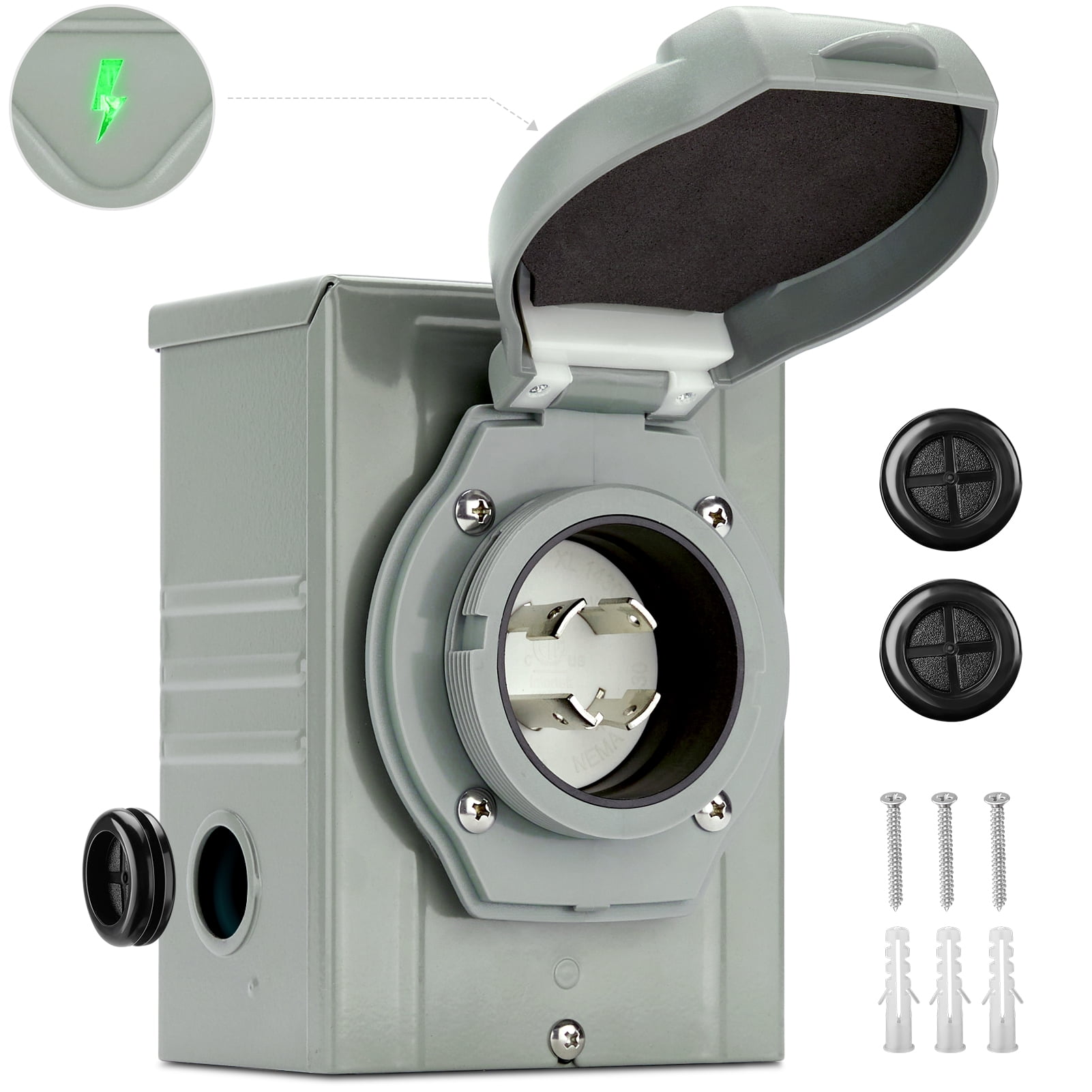 Kohree 30 Amp Generator Power Inlet Box, NEMA L14-30P Power Inlet Box ...