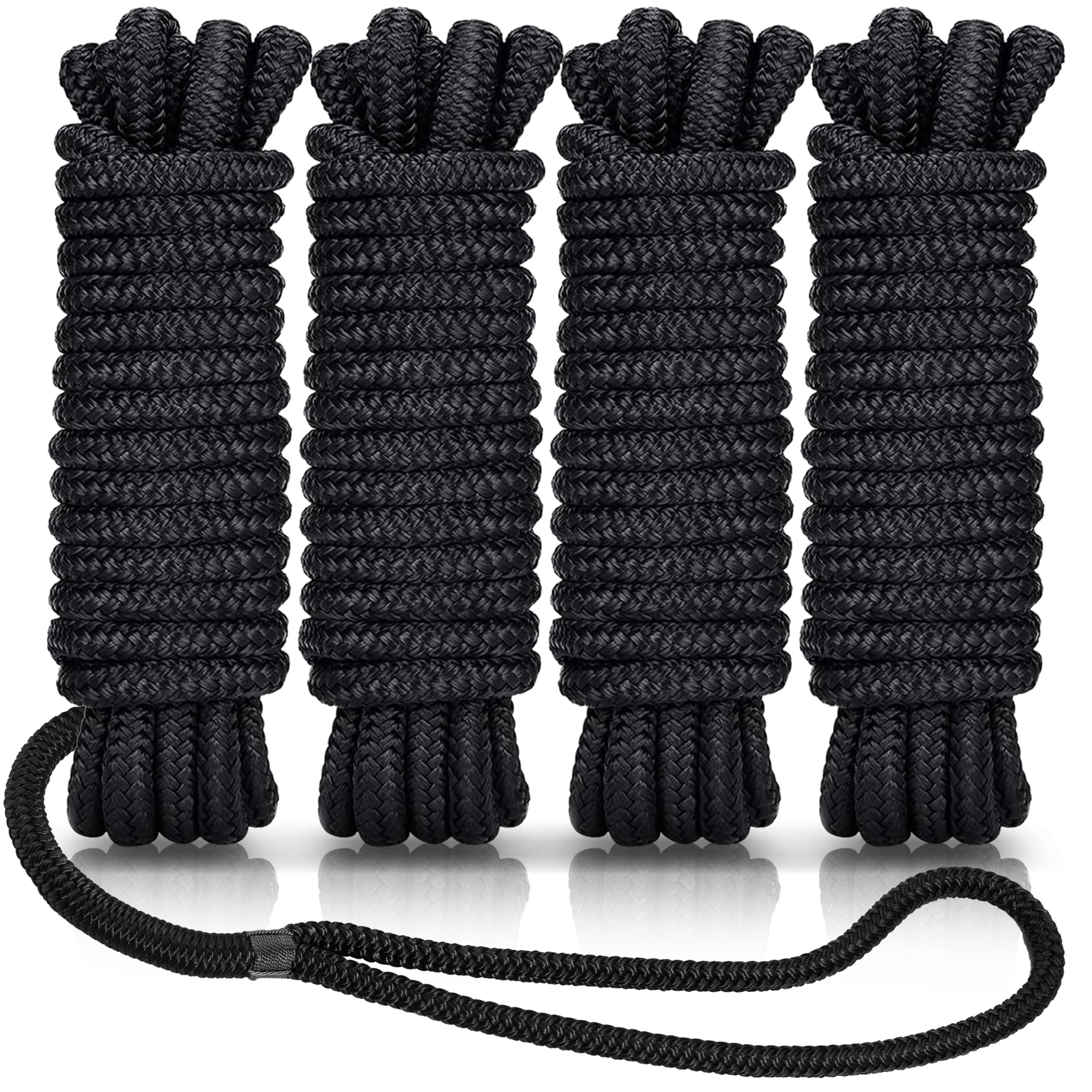 Kohree 4 Pack Boat Dock Lines - 20 'x 3/8" Double Braided Nylon Boat ...