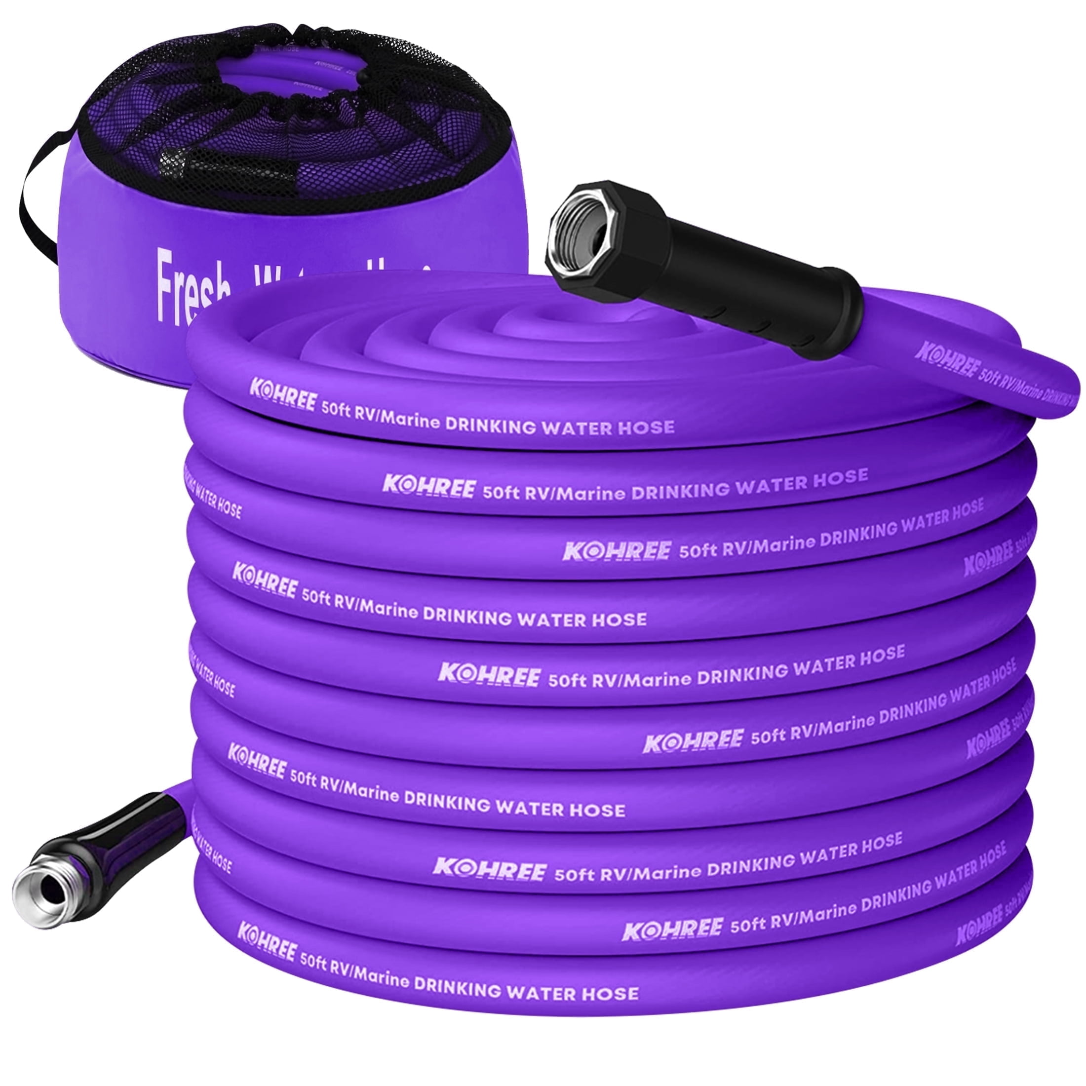 Kohree 50FT RV Water Hose with Storage Bag, 5/8'' ID Drinking Water ...