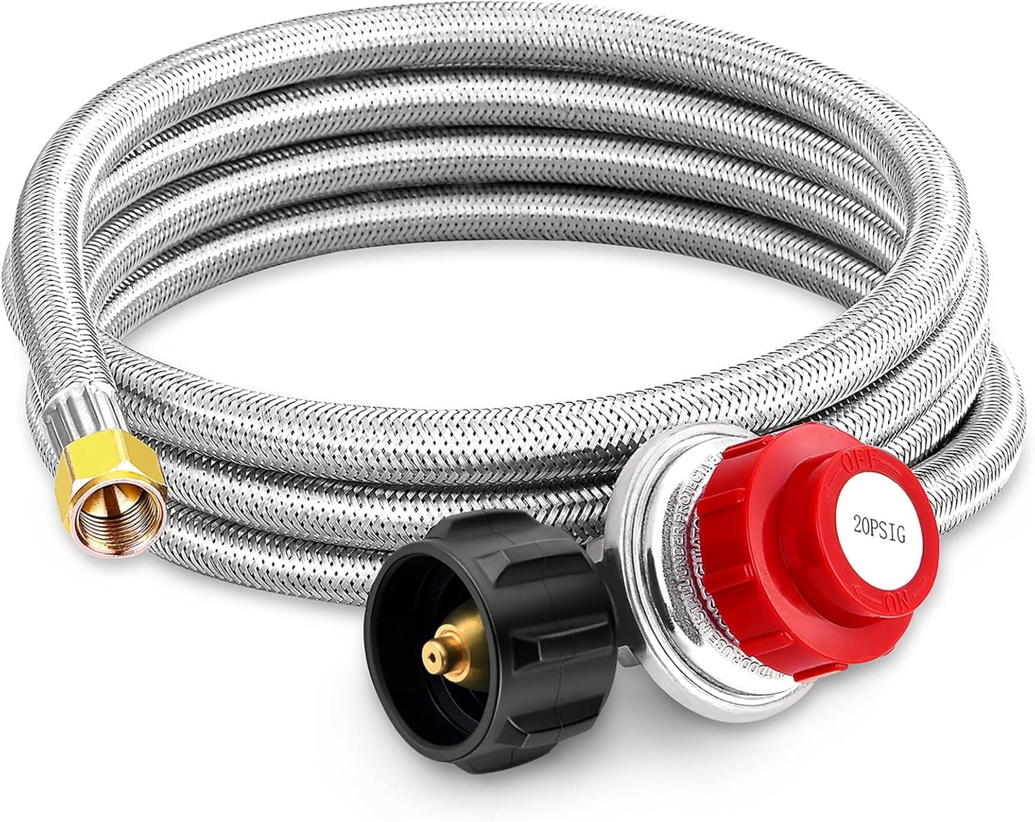 Kohree 8 FT High Pressure Propane 20 PSI Adjustable Regulator with Hose ...