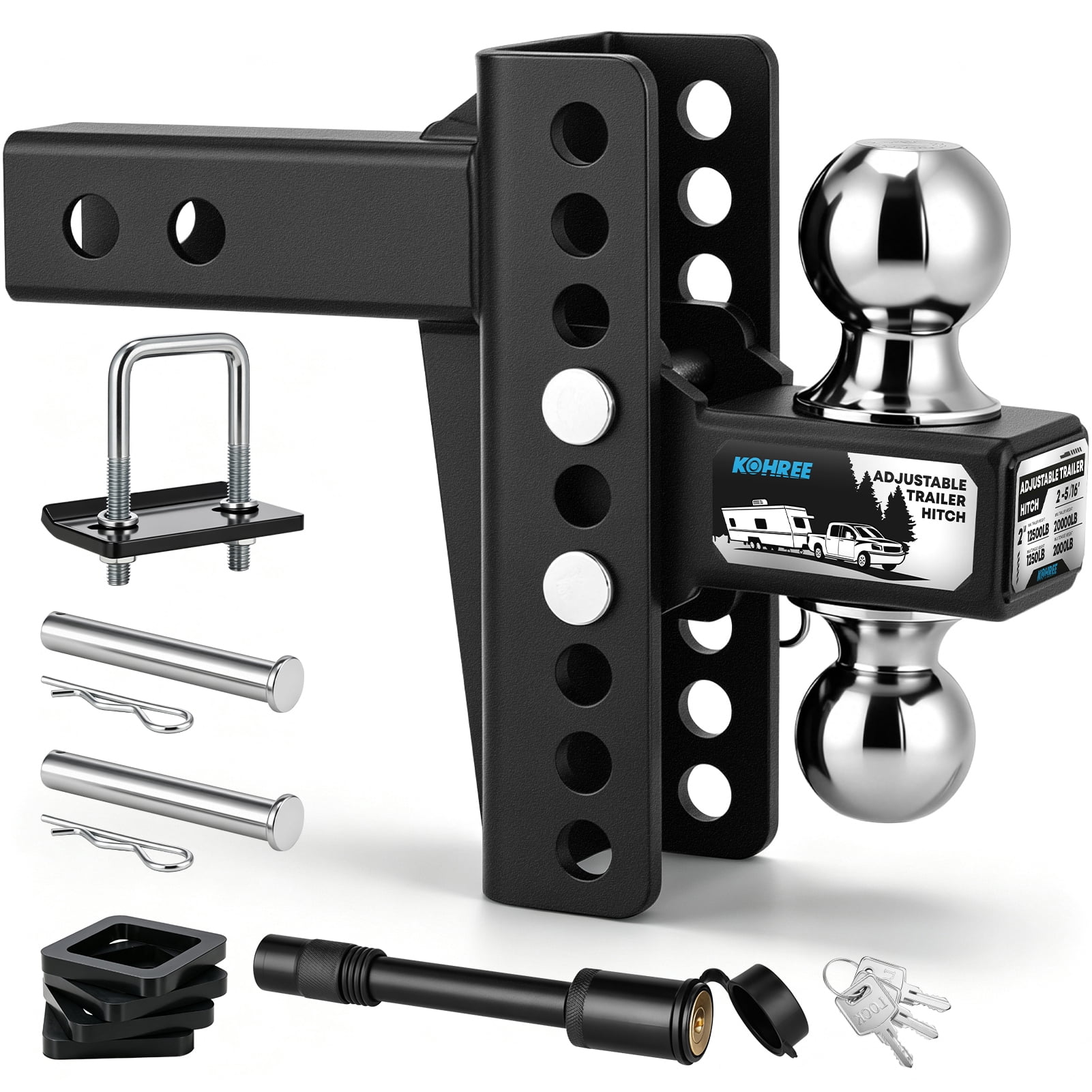 Kohree Adjustable Trailer Hitch for 2