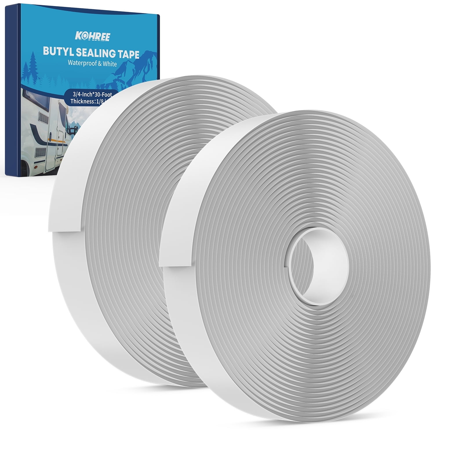 Kohree Butyl Sealant Tape , 1/8-Inch x 3/4-Inch x 30-Foot, RV Putty ...