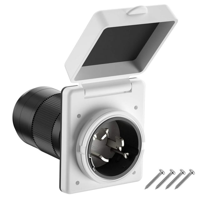 Kohree RV 125/250V 50 Amp Power Plug Twist Lock Inlet with 3 Stainless ...