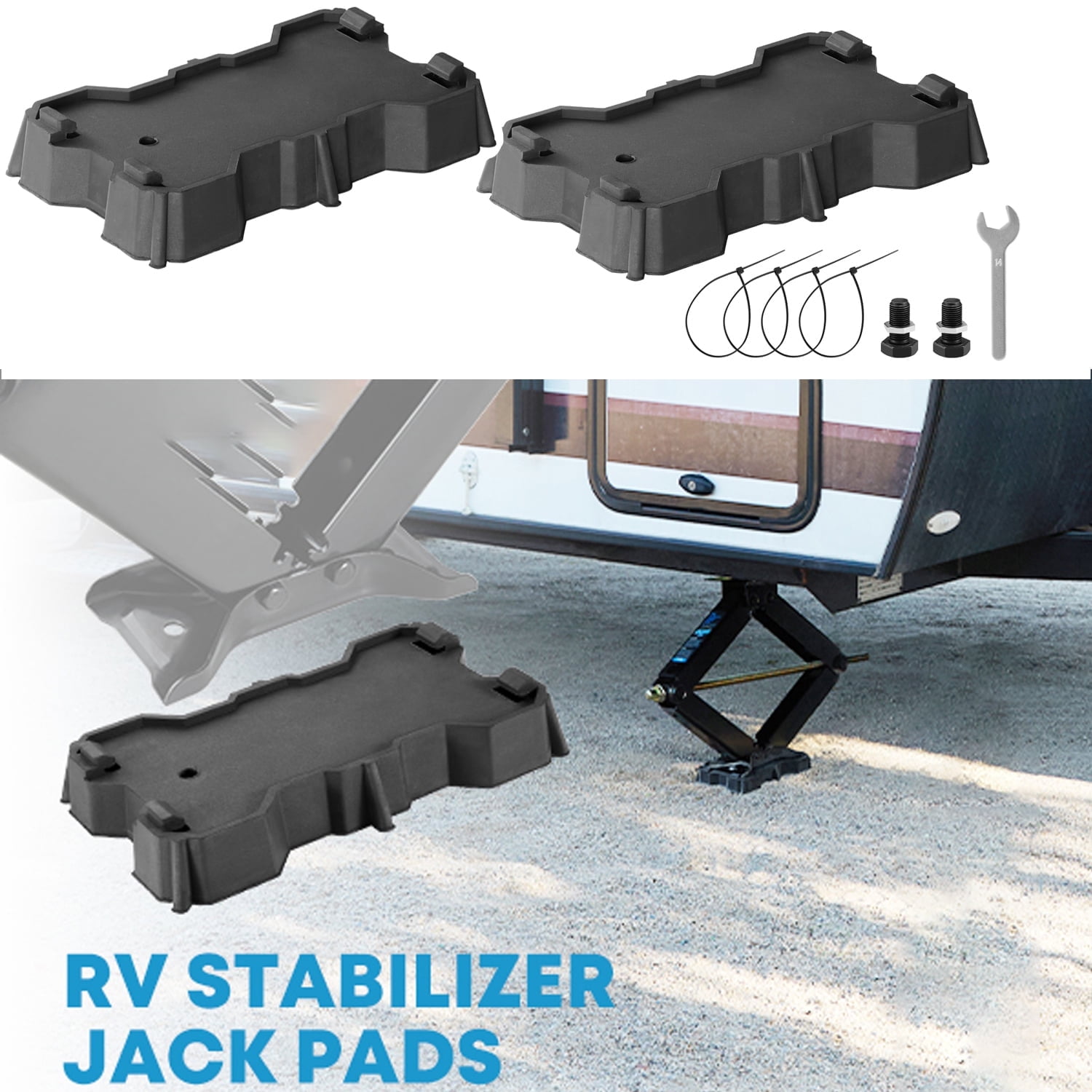 Kohree 2 Pack RV Stabilizer Jack Pads, 10000 lbs Load Capacity,RV ...