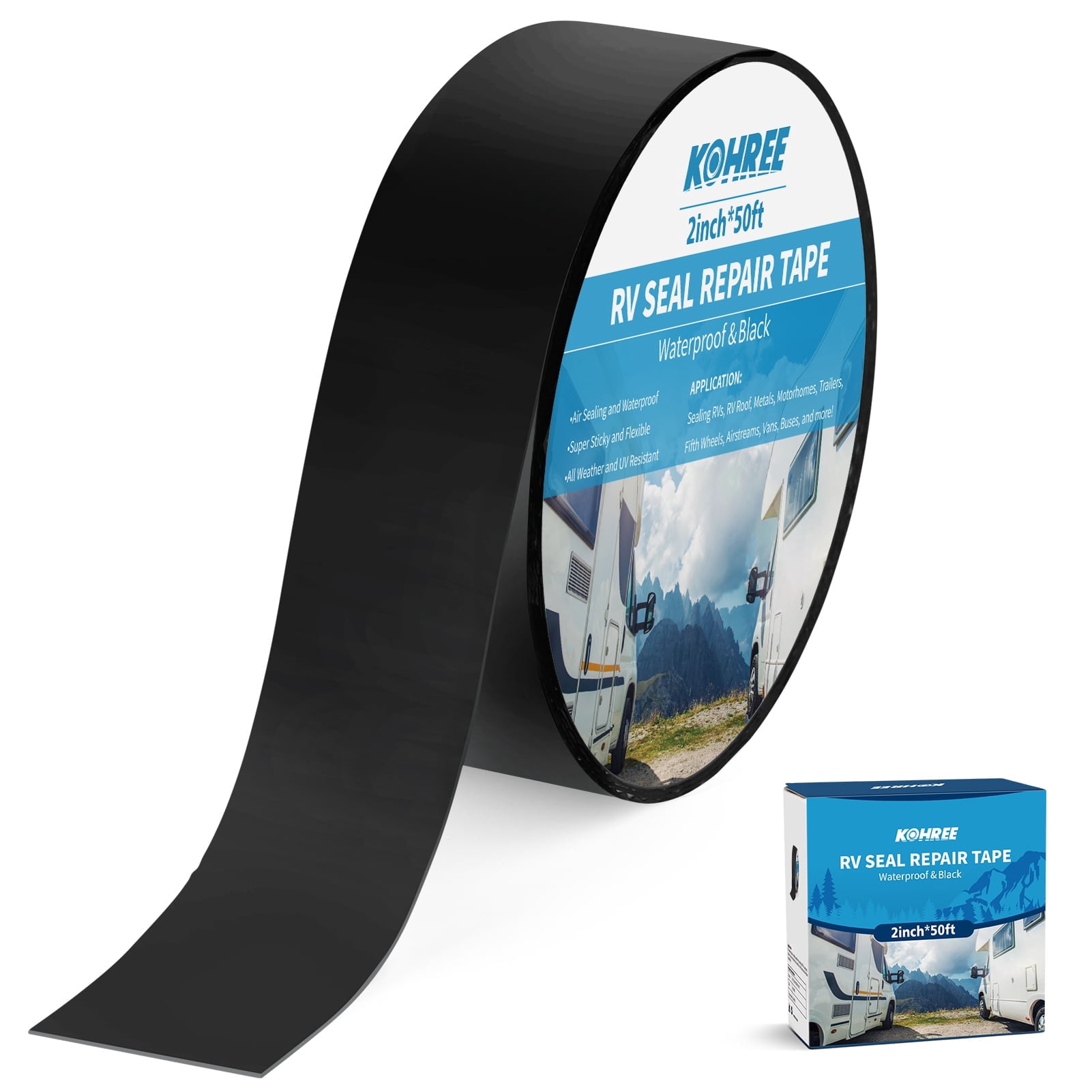 Kohree RV Sealant Tape,2 Inch x 50 Feet for RV Repair,Boat Sealing ...
