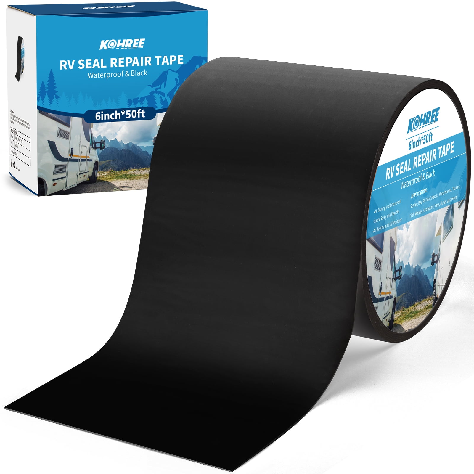 Kohree RV Sealant Tape,6 Inch x 50 Feet for RV Repair,Boat Sealing ...