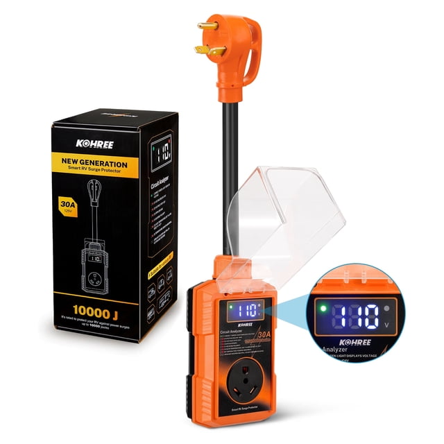 Kohree RV Surge Protector 50 Amp 12000 Joules with High/Low Voltage ...