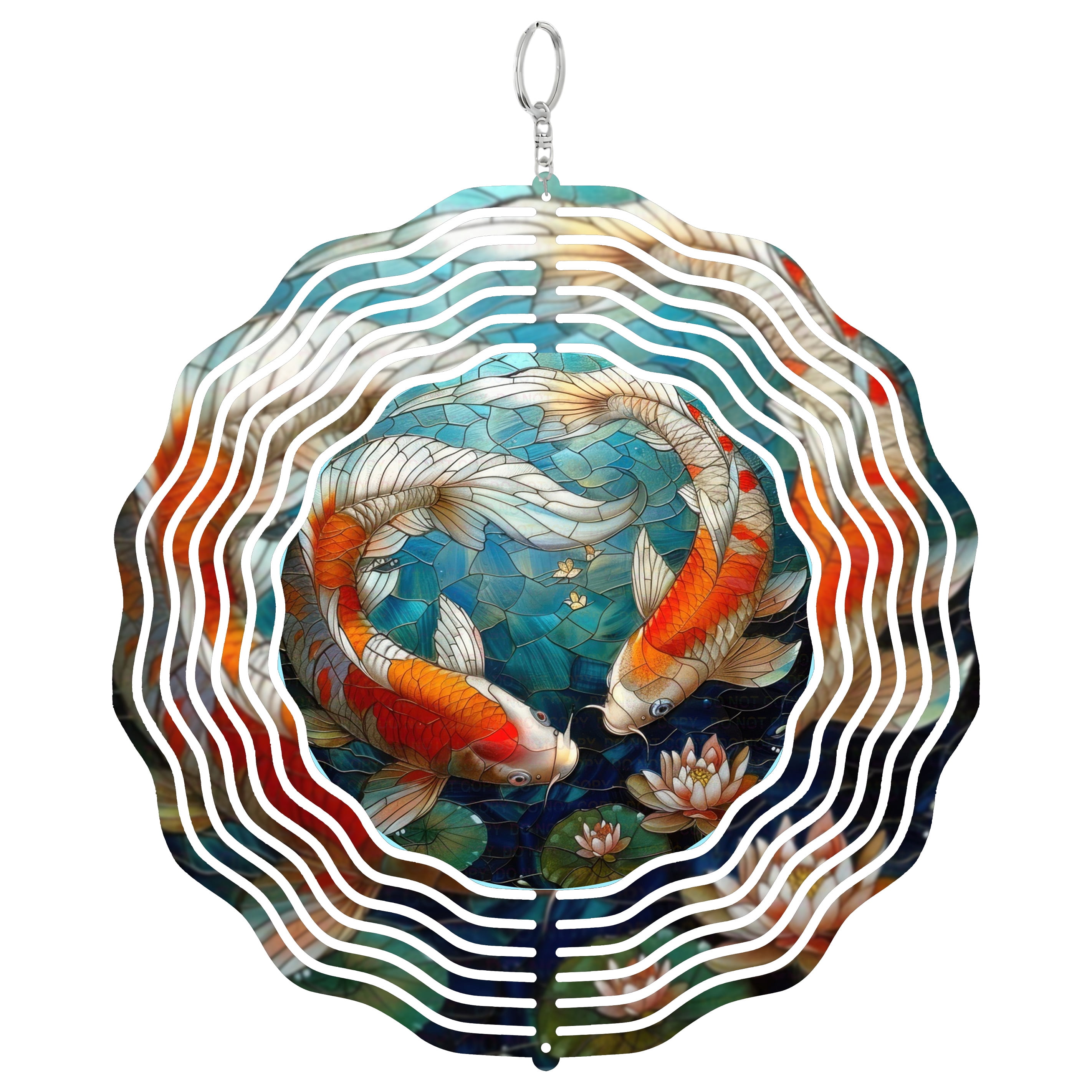 Koi Carp Fish Water Pond 3D Wind Spinner Kinetic Yard Art Stainless ...