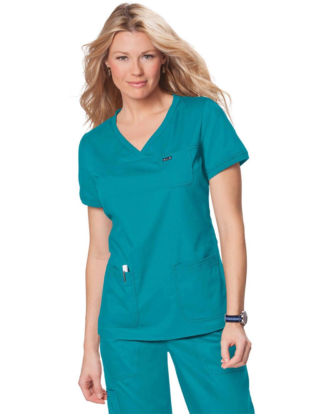 Koi 'Classics' Women's Nicole Crossover V-Neck Solid Scrub Top Scrub ...