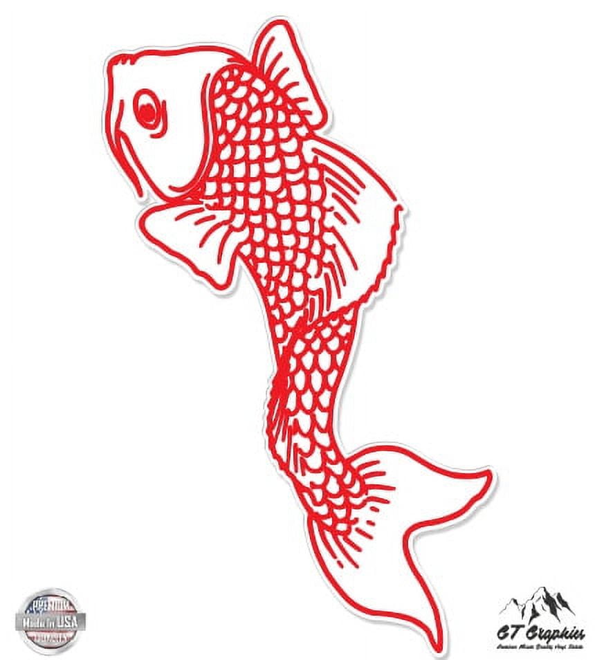 Koi Fish - 8" Vinyl Sticker - For Car Laptop I-Pad - Waterproof Decal ...