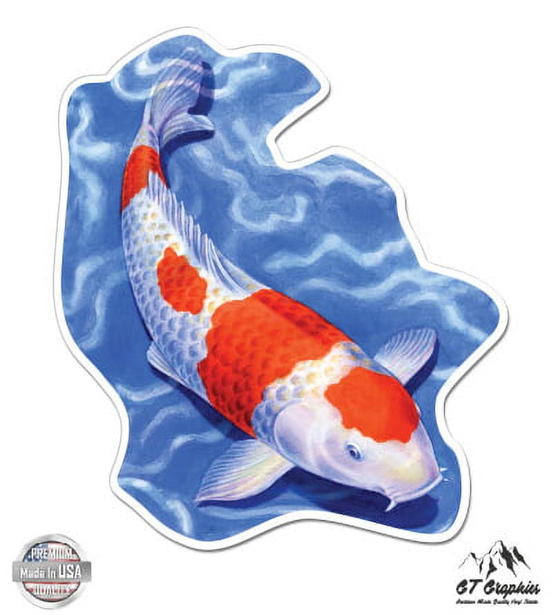Koi Fish - 8" Vinyl Sticker - For Car Laptop I-Pad - Waterproof Decal ...