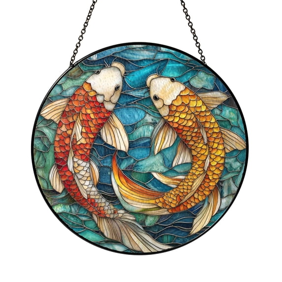 Koi Fish Aquatic Stained Glass Suncatcher – Window Decor2401 - Walmart.com