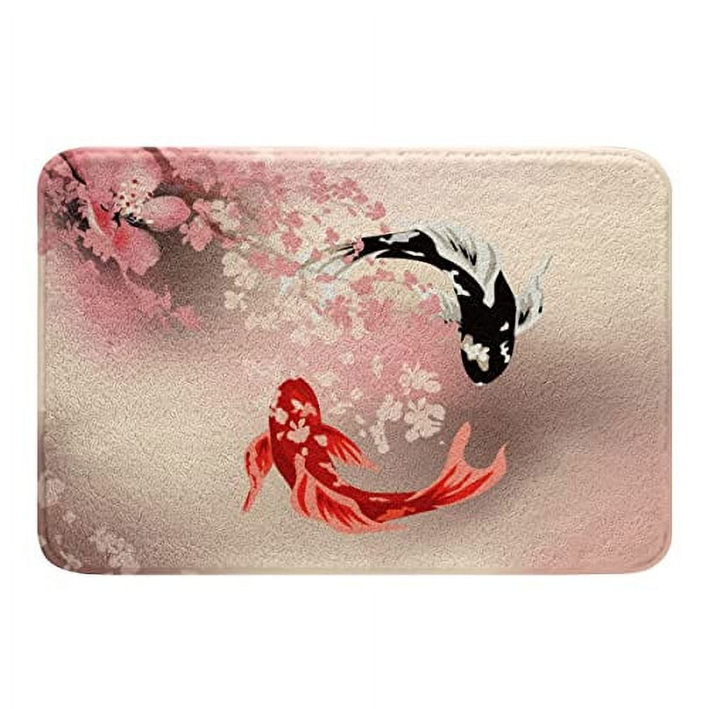 Koi Fish Bathroom Rugs Pastel Pinik Cherry Blossom Rug Japanese Style ...