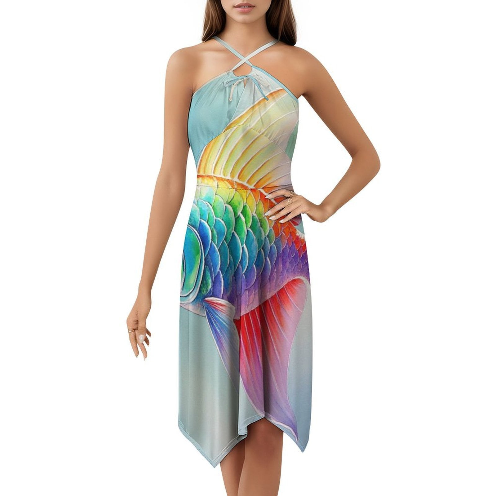 Koi Fish Colorful Dress Elegant Party Dresses Evening Dresses Women ...