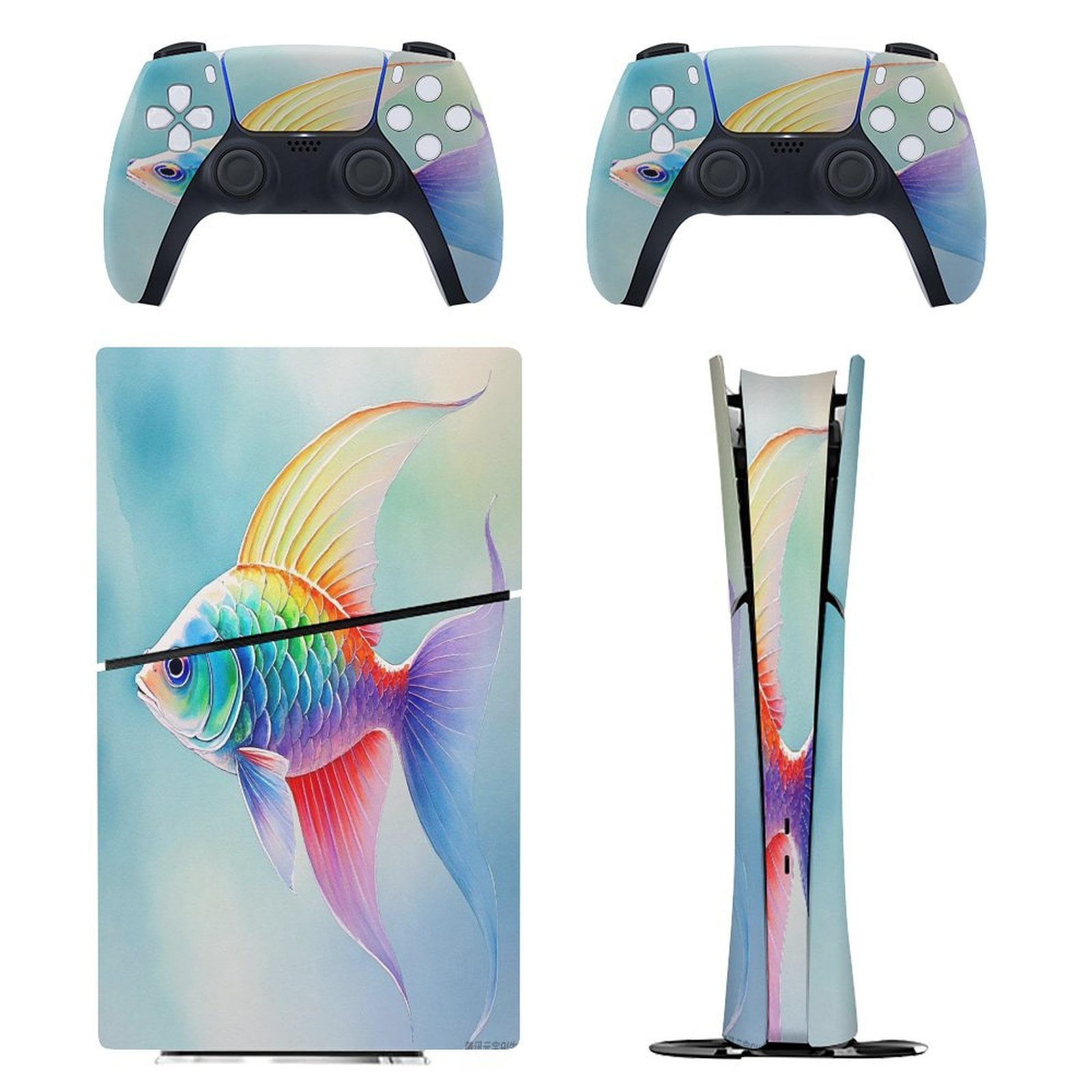 Koi Fish Colorful PS5/PS5 Slim Digital Disc Skin Sticker For Console ...