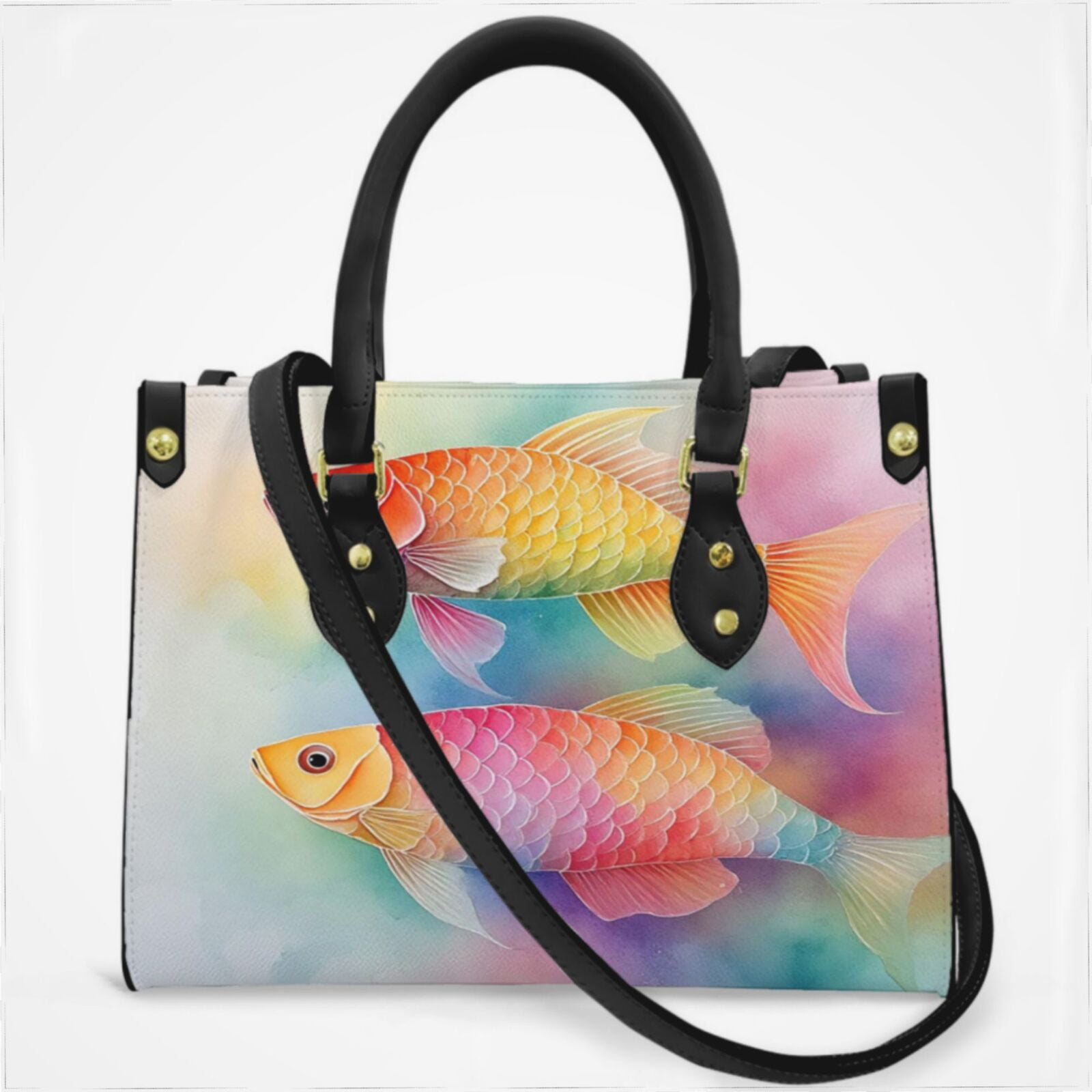 Koi Fish Cross Body Bags For Women Small Leather Female Handbags ...