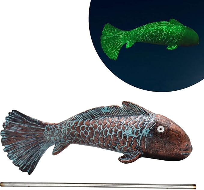 Koi Fish Decor, Luminous Outdoor Garden Fish Statues, Antique Koi Fish ...