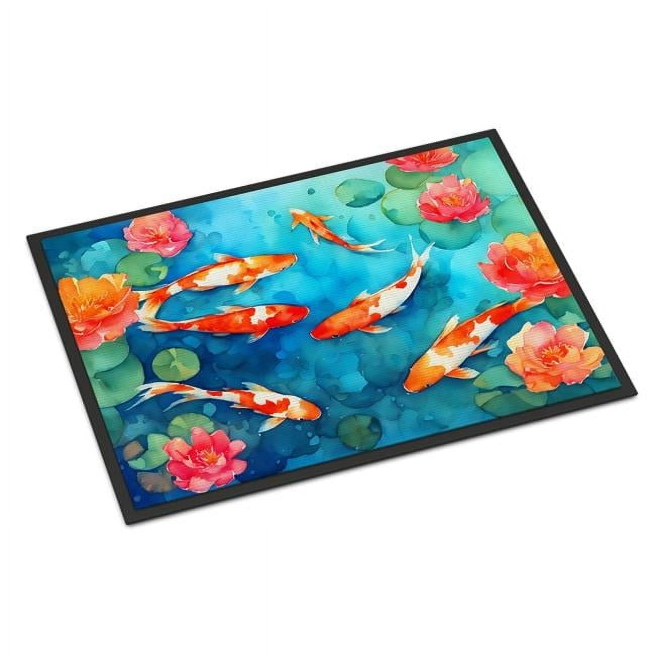 Carolines Treasures DAC2795JMAT 0.15 x 24 x 36 in. Koi Fish Doormat ...