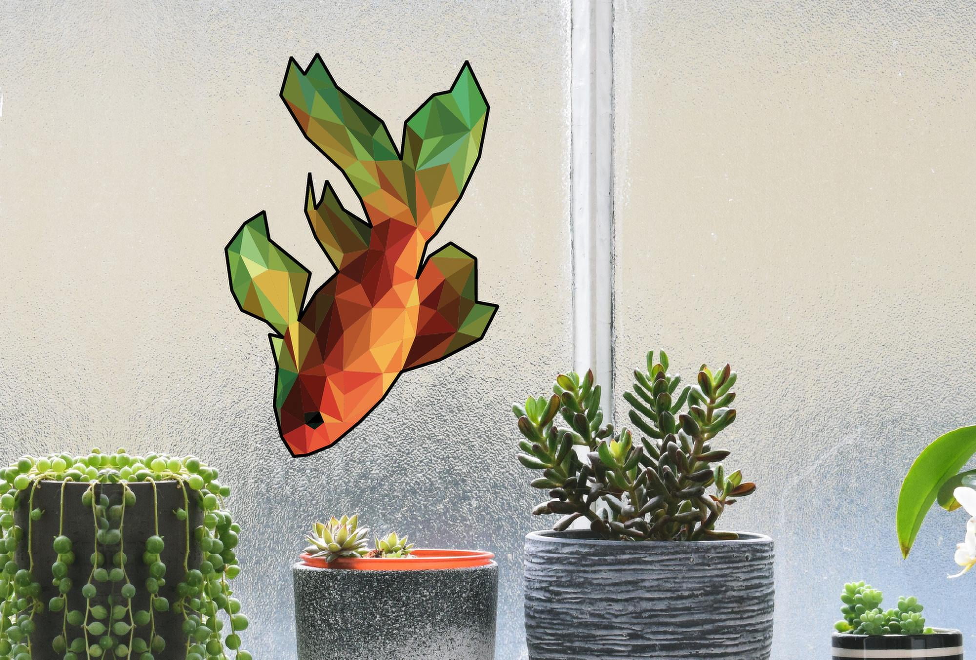 Koi Fish Fishes Animal Vinyl Stained Glass Film Static Cling Window ...