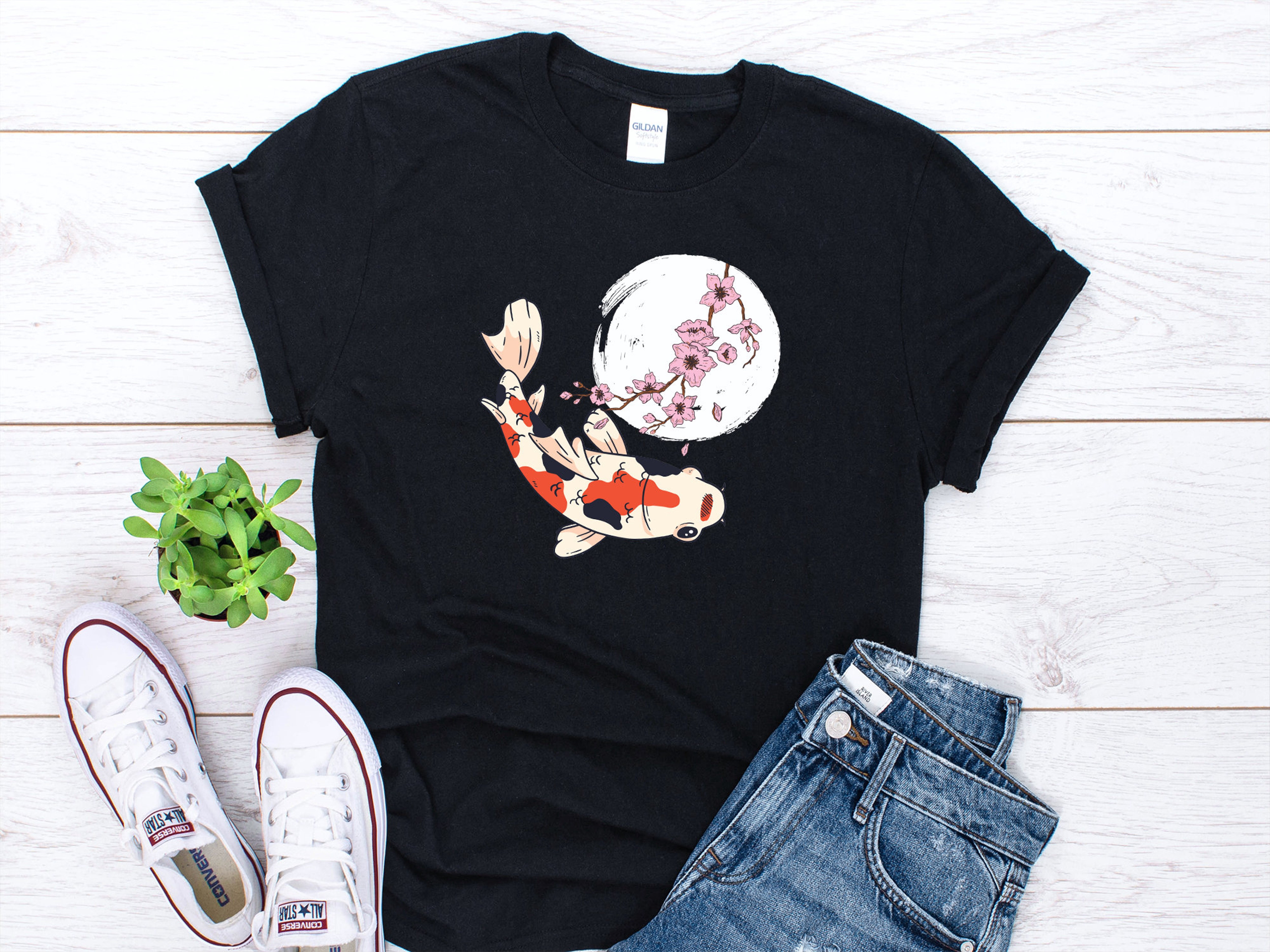 Koi Fish Floral Shirt, Koi Fish Shirt, Koi Fish Gift, Koi Fish Lover ...