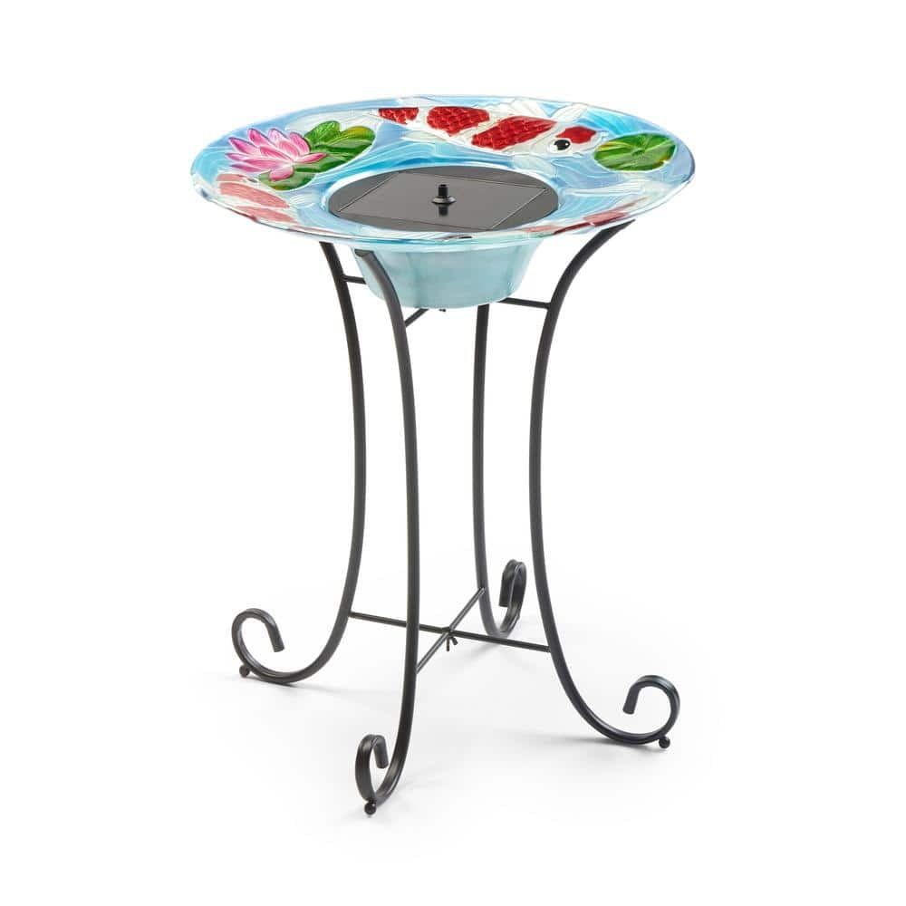 Koi Fish Glass Solar Birdbath - Walmart.com
