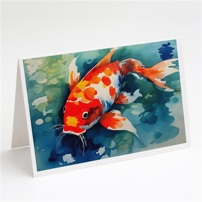 Koi Fish Greeting Cards Pack of 8 7 in x 5 in - Walmart.com