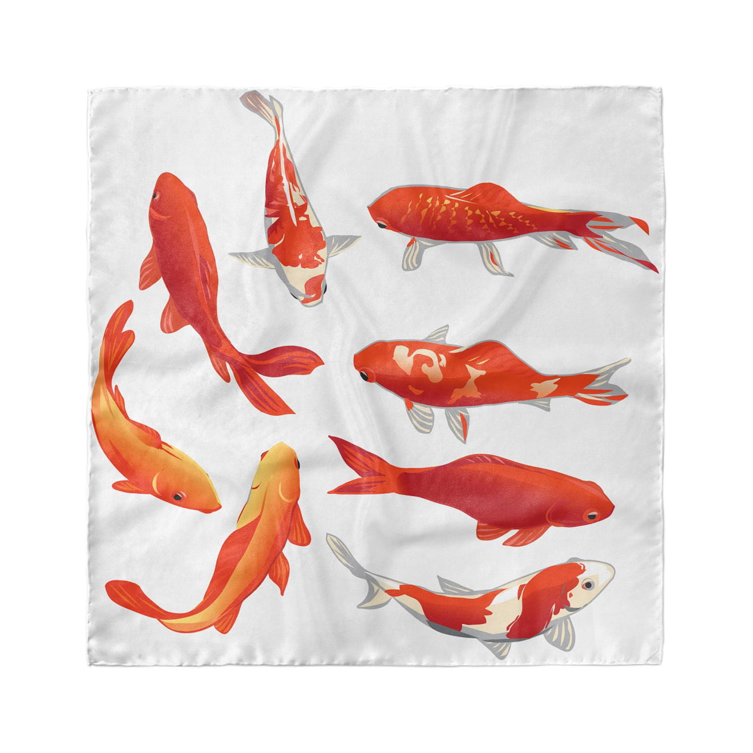 Koi Fish Head Scarf, Koi Shoal Chinese Animal, Head Wrap, 3 Sizes, by ...