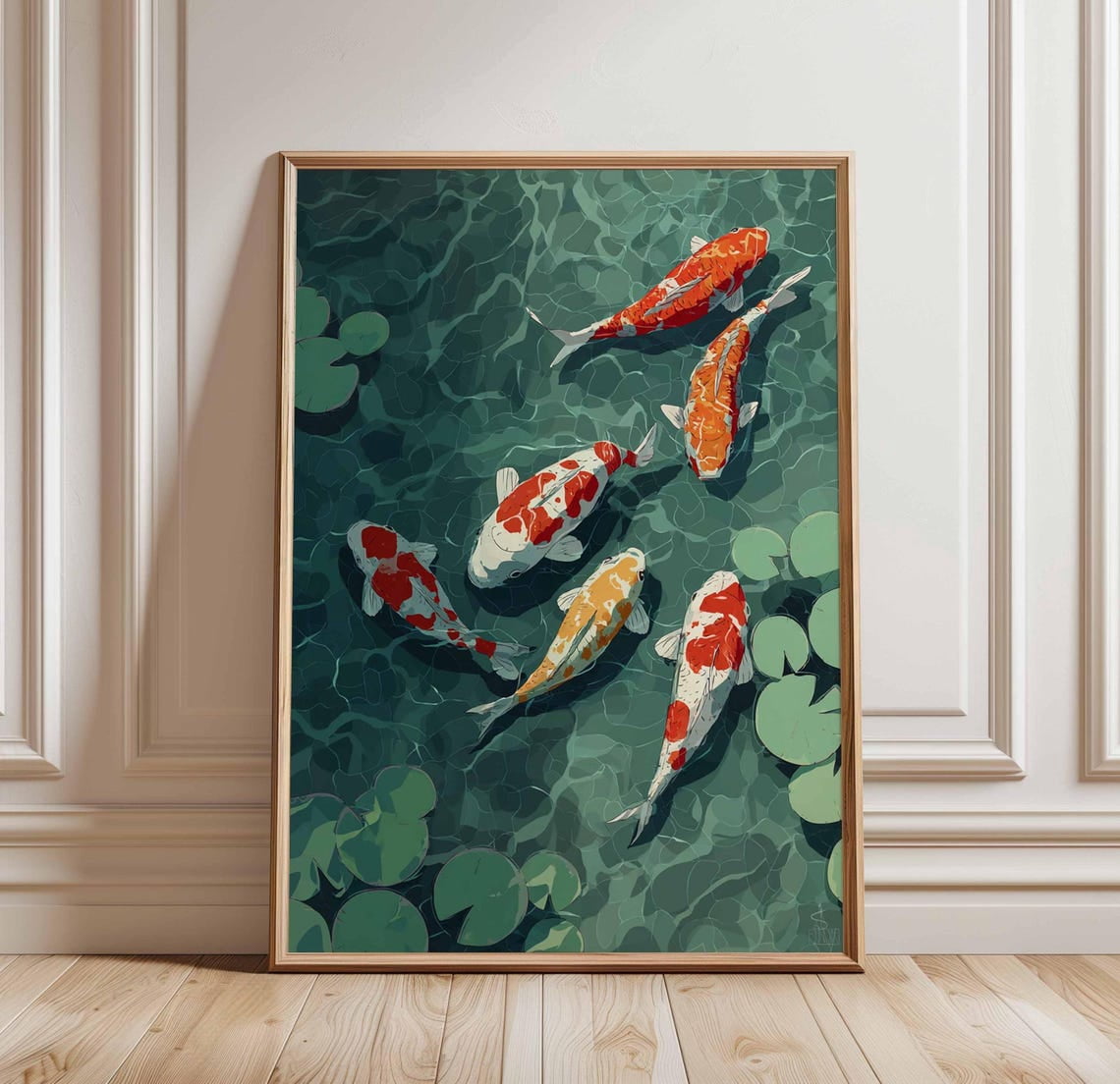 Koi Fish Japanese Pond Tranquil Water Zen Garden Colorful Nature Art ...