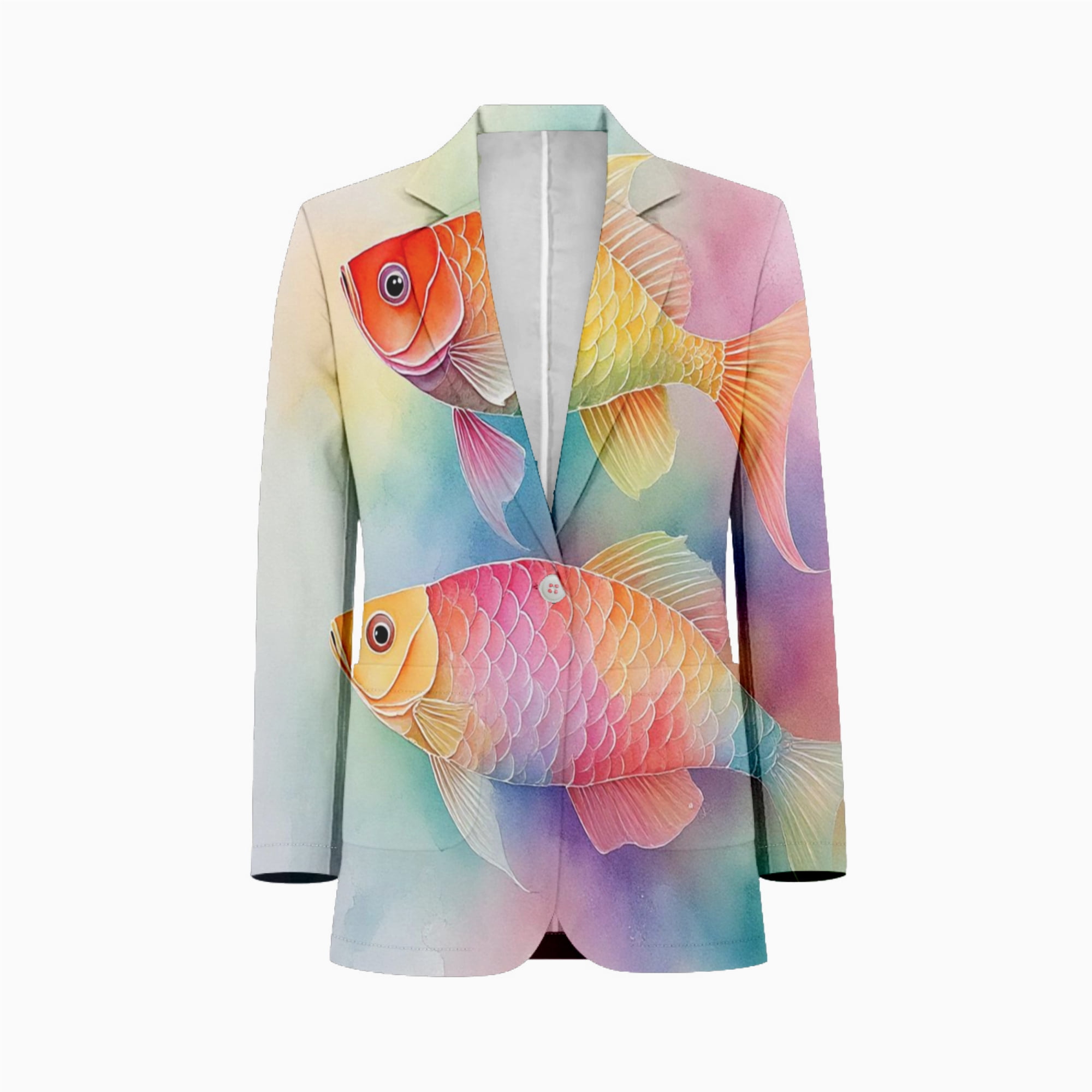 Koi Fish Mens Suits Shawl Collar Slim Fit Suit Mens Groom Jacket ...