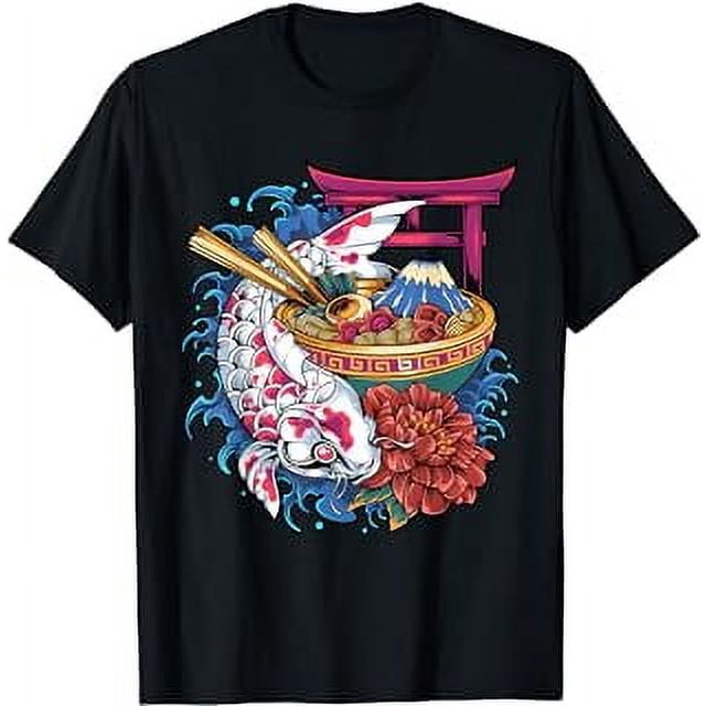 Koi Fish Ramen Fuji Mountain Shrine Japanese Aesthetic T-Shirt ...