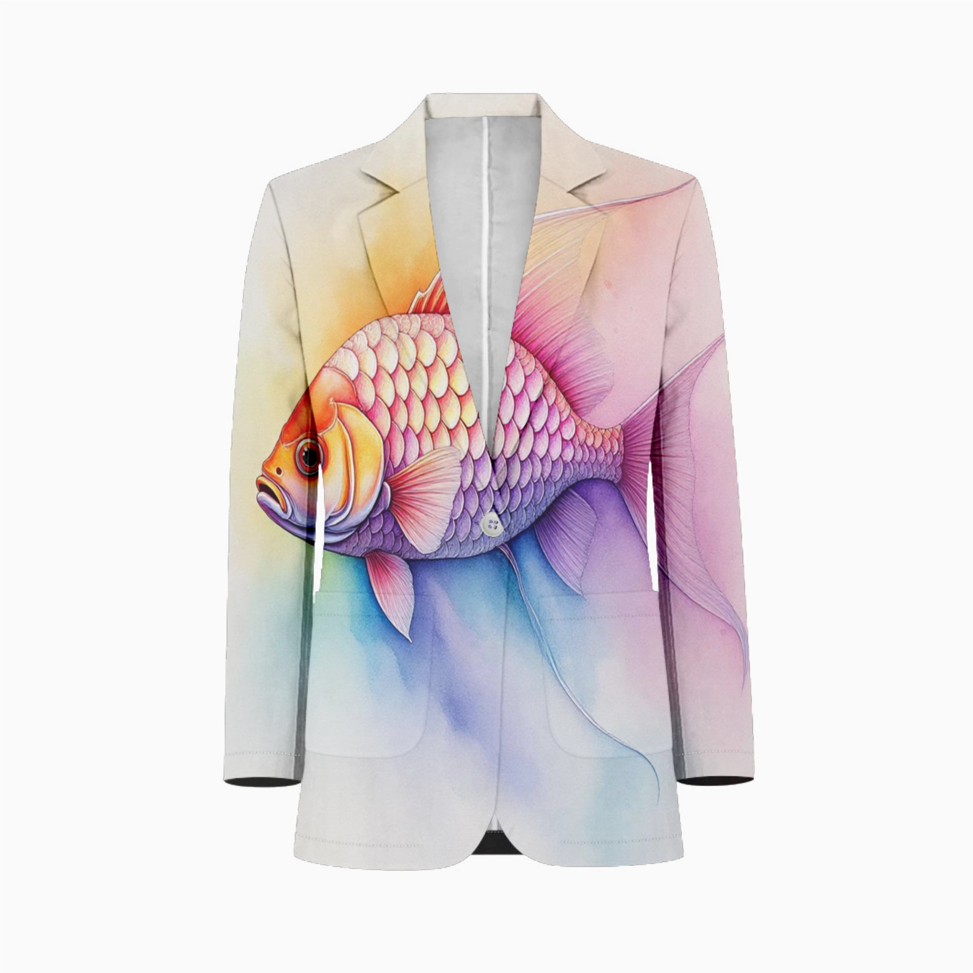 Koi Fish Red Men's Suit Blazer Casual Party Wear Slim Fit Suit Jacket Fashionable Luxury British ...