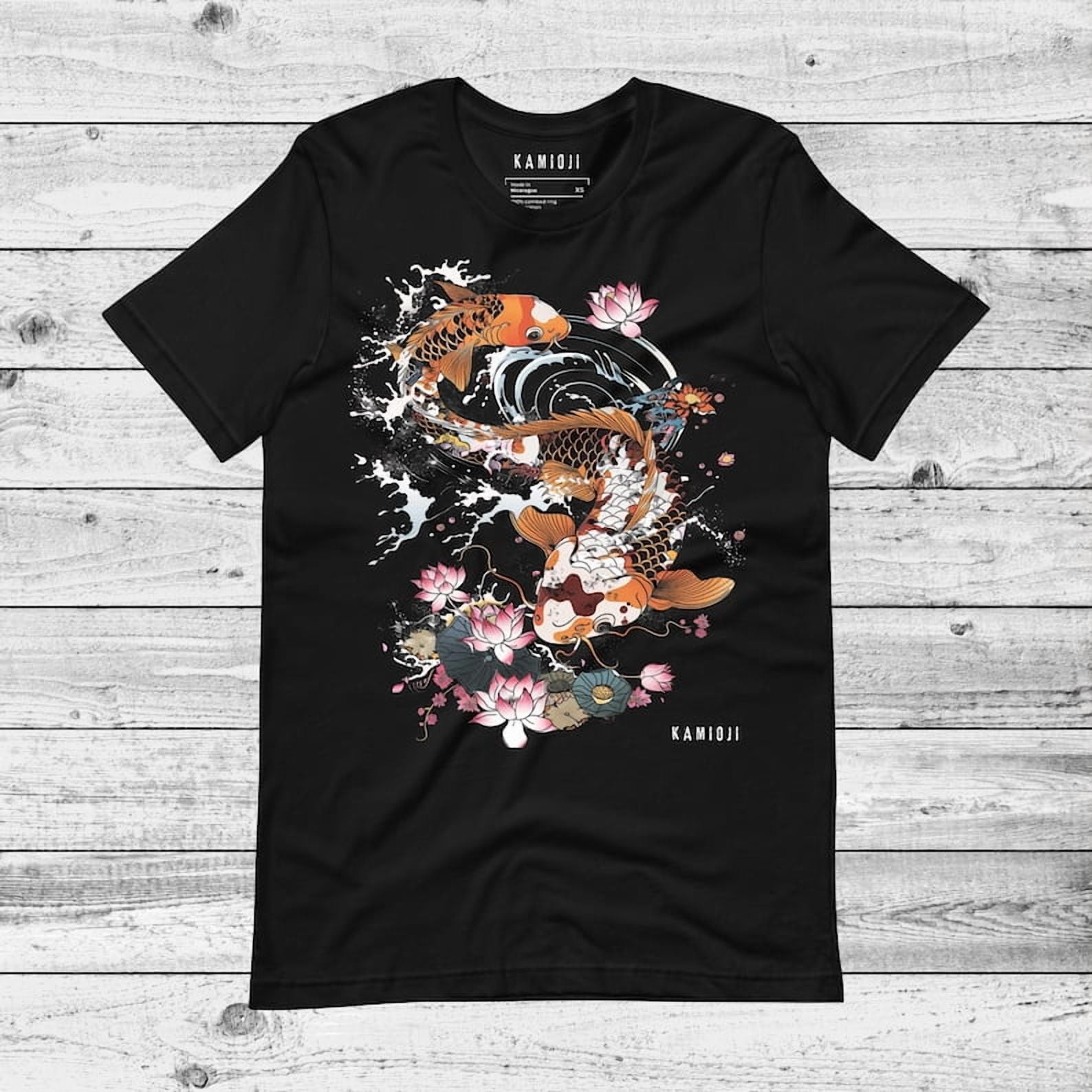 Koi Fish Shirt Japanese Art Nouveau T Shirt Graphic Tee Alt Clothing UNISEX KAMIOJI - Walmart.com