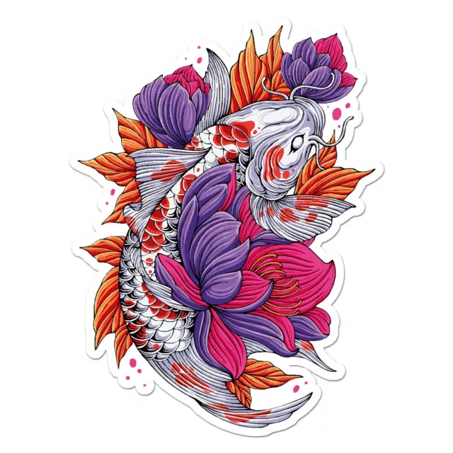 Koi Fish Sticker Phone Decal Water Bottle Stickers Car Decals, Laptop ...