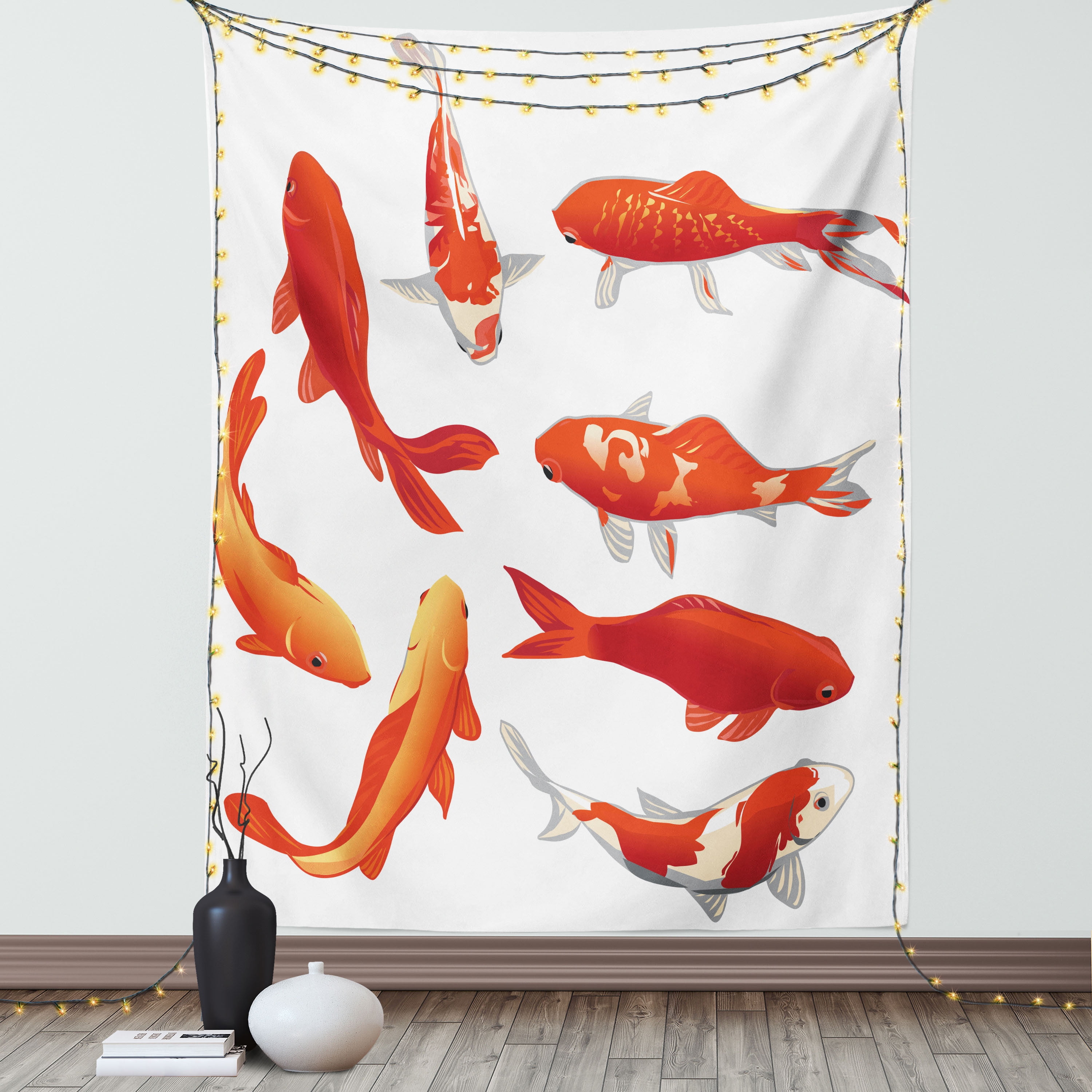 Koi Fish Tapestry, Legendary Koi Fish Band Chinese Good Fortune and ...