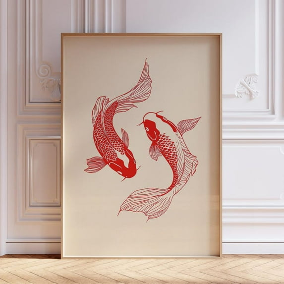 Koi Fish Wall Print | Japanese Koi Poster | Japanese Fish Wall Art ...