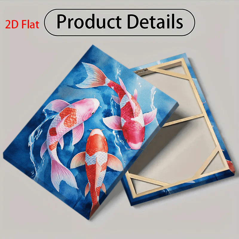 /Koi Fish Watercolor Wall Art - Traditional Asian Style Blue & Red Koi ...