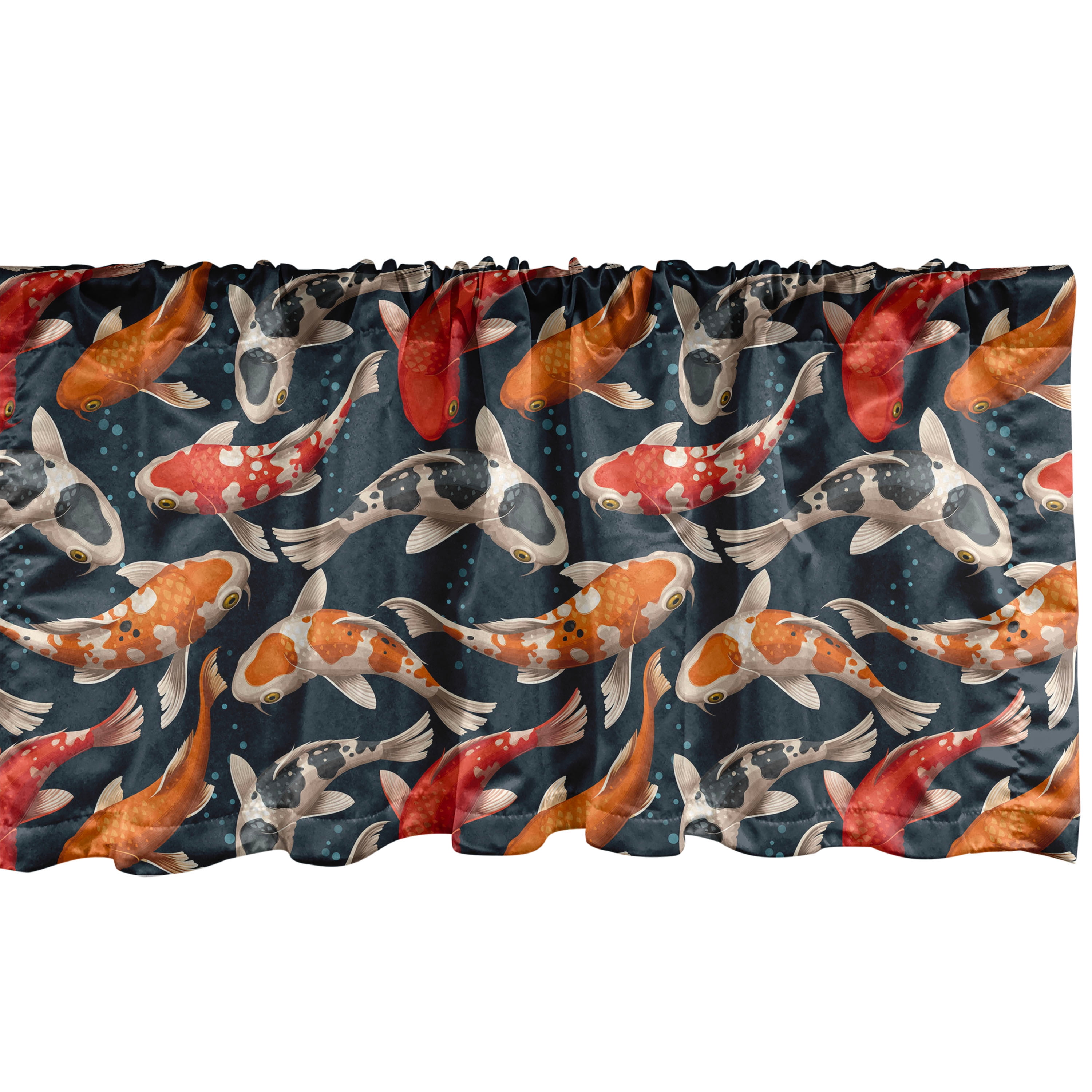 Koi Fish Window Valance, Japanese Carp Peaceful Colorful Bold on ...
